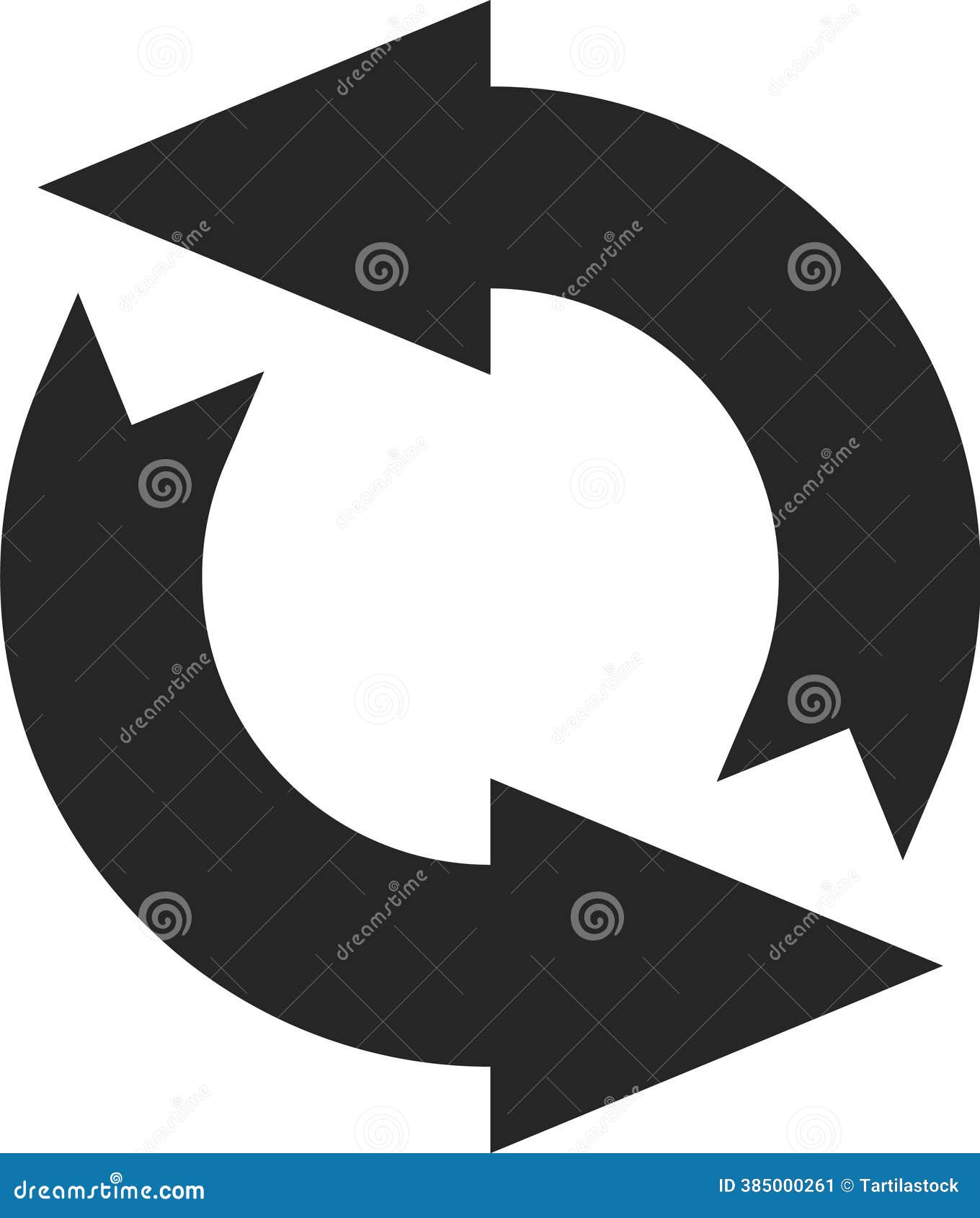 Two Curved Arrows Rotating Counterclockwise, Creating A Seamless Loop That Symbolizes Repetition ...