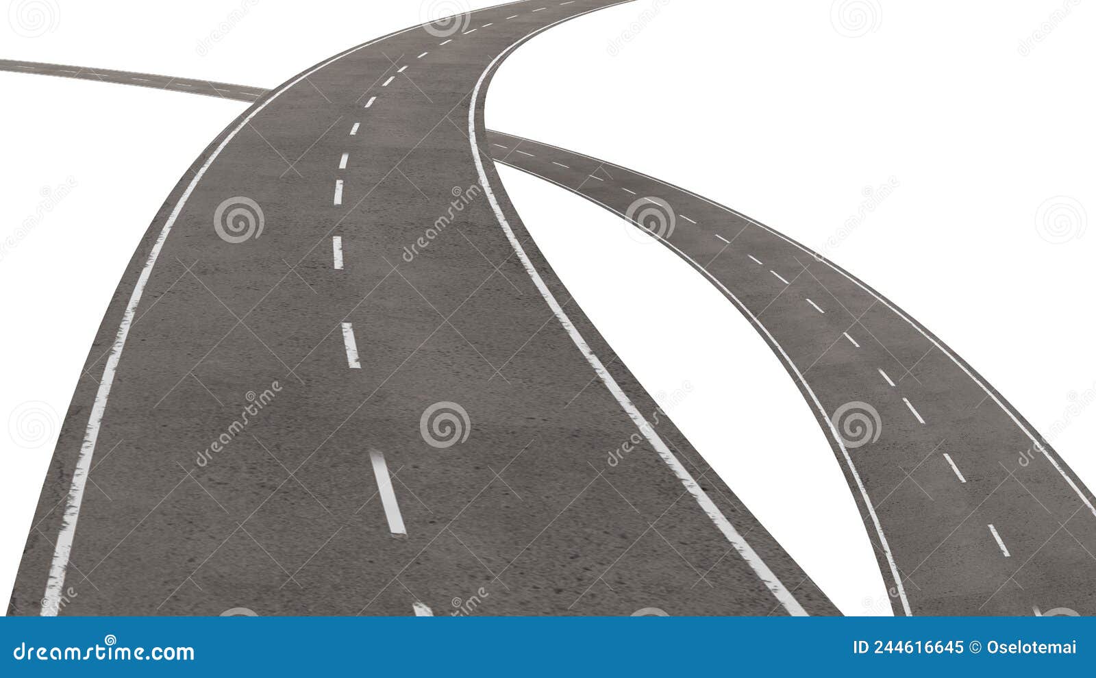 Two Curved Roads Represent Different Options.,Two-way Lane Road ...