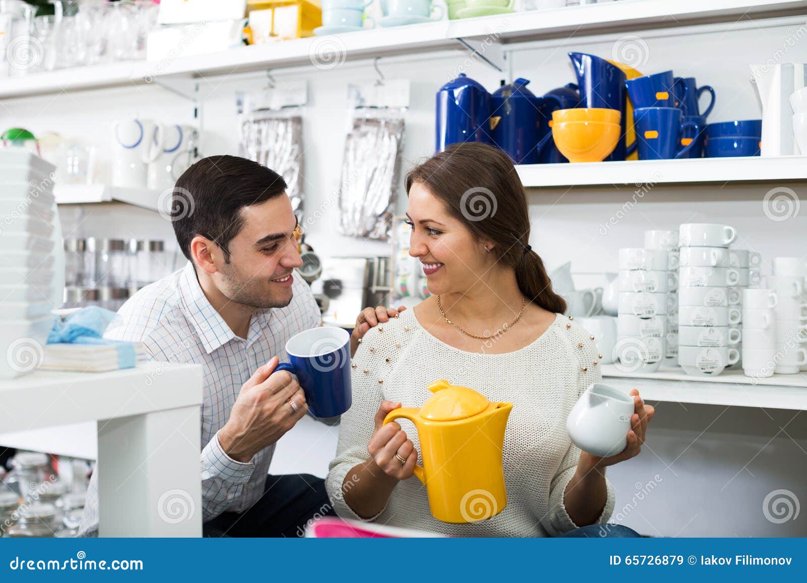 Two customers in the store stock image. Image of bonny - 65726879