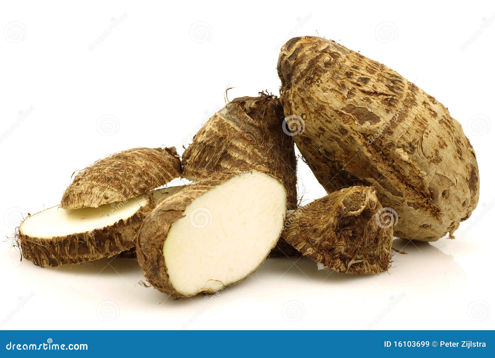 Two Cut Fresh Taro Root (colocasia) Royalty-Free Stock Photography ...