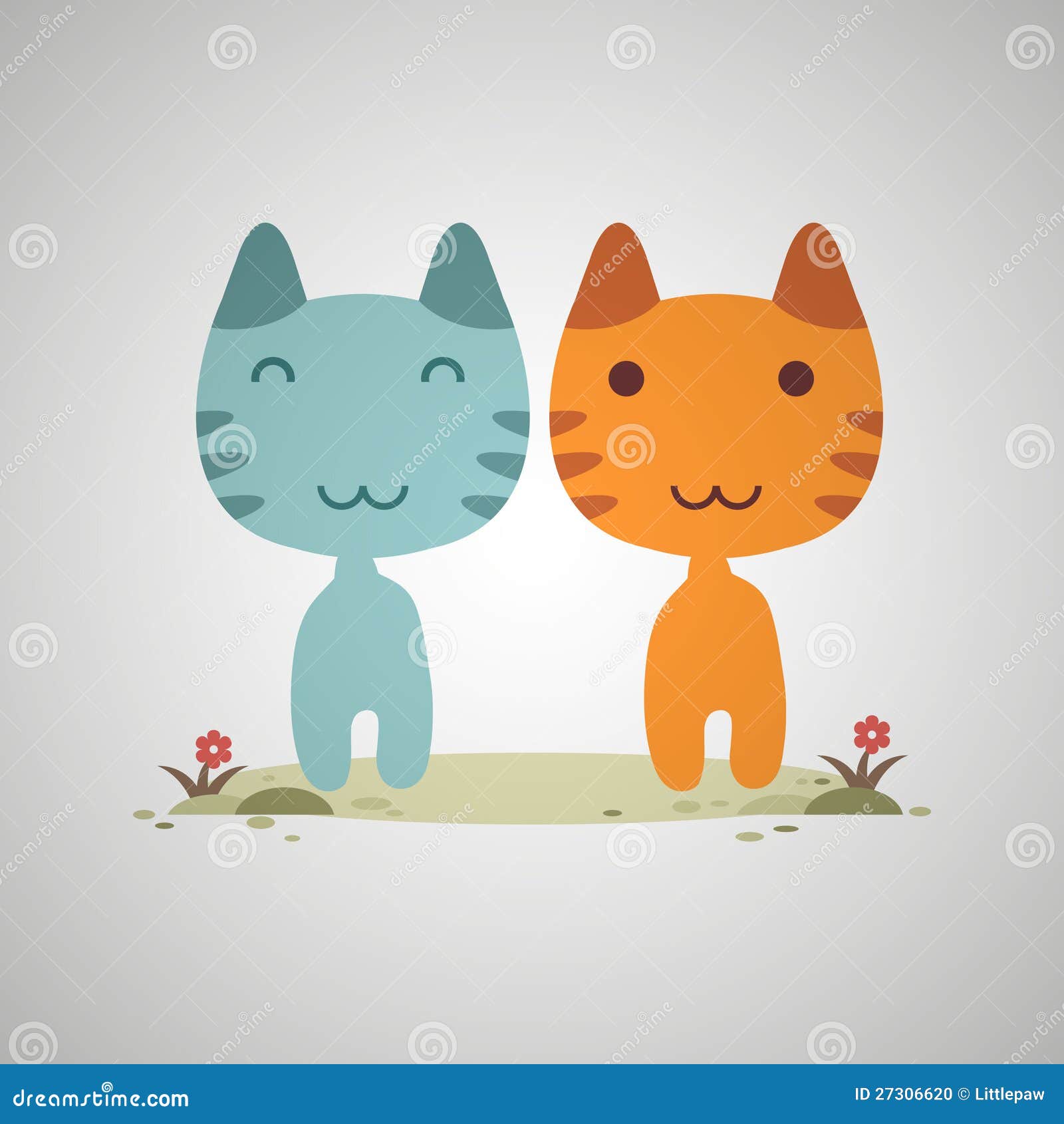 Two cute baby kittens stock vector. Illustration of kitten - 27306620