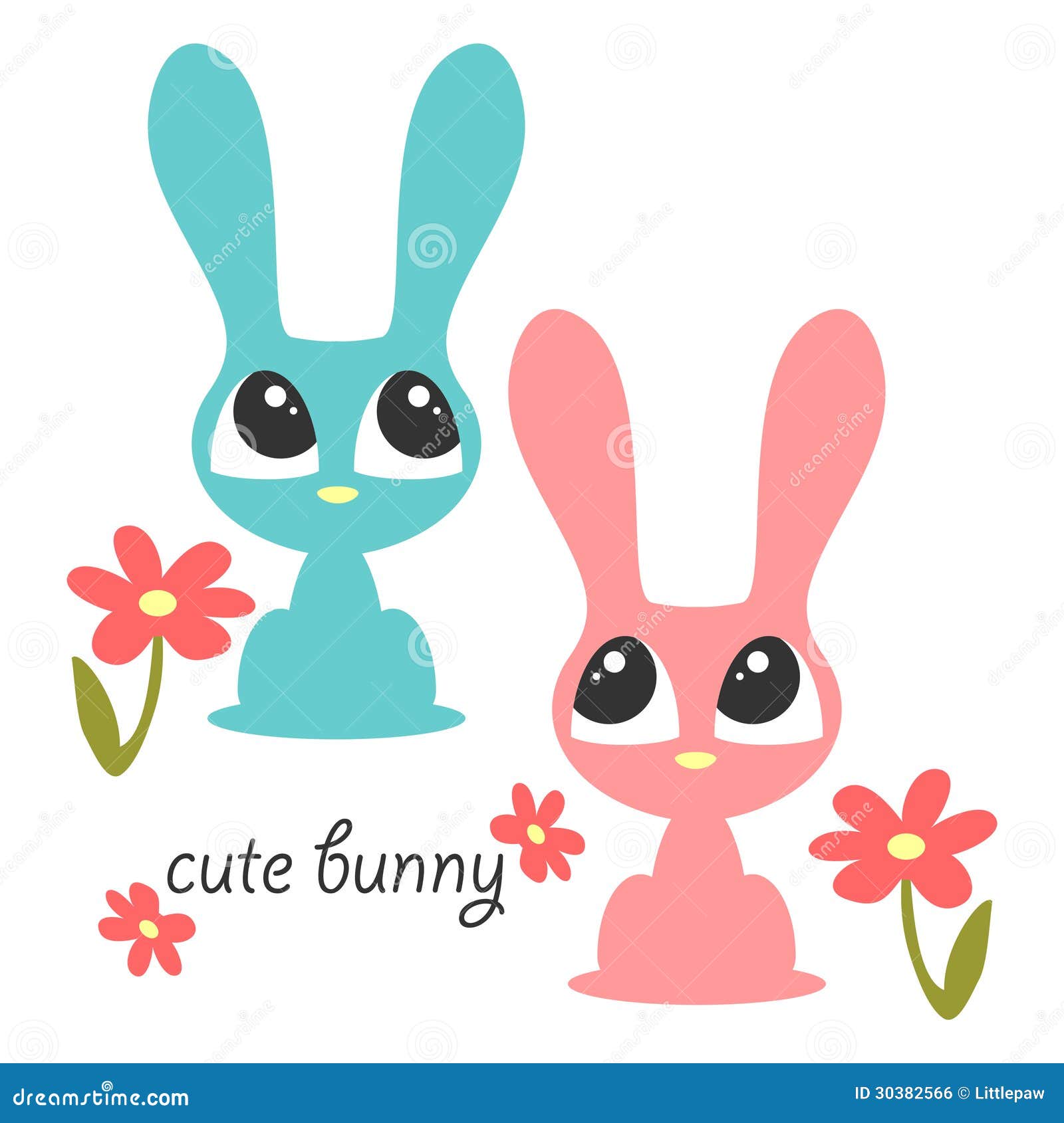 Two cute bunnies stock vector. Illustration of romantic - 30382566