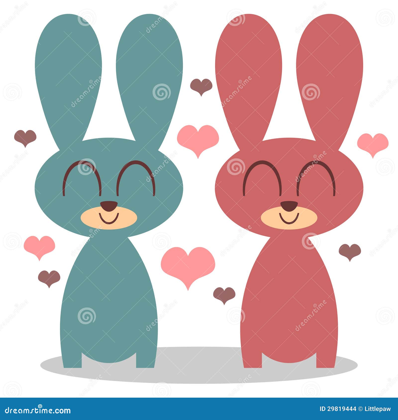 Two bunnies in love stock vector. Illustration of bunny - 29819444