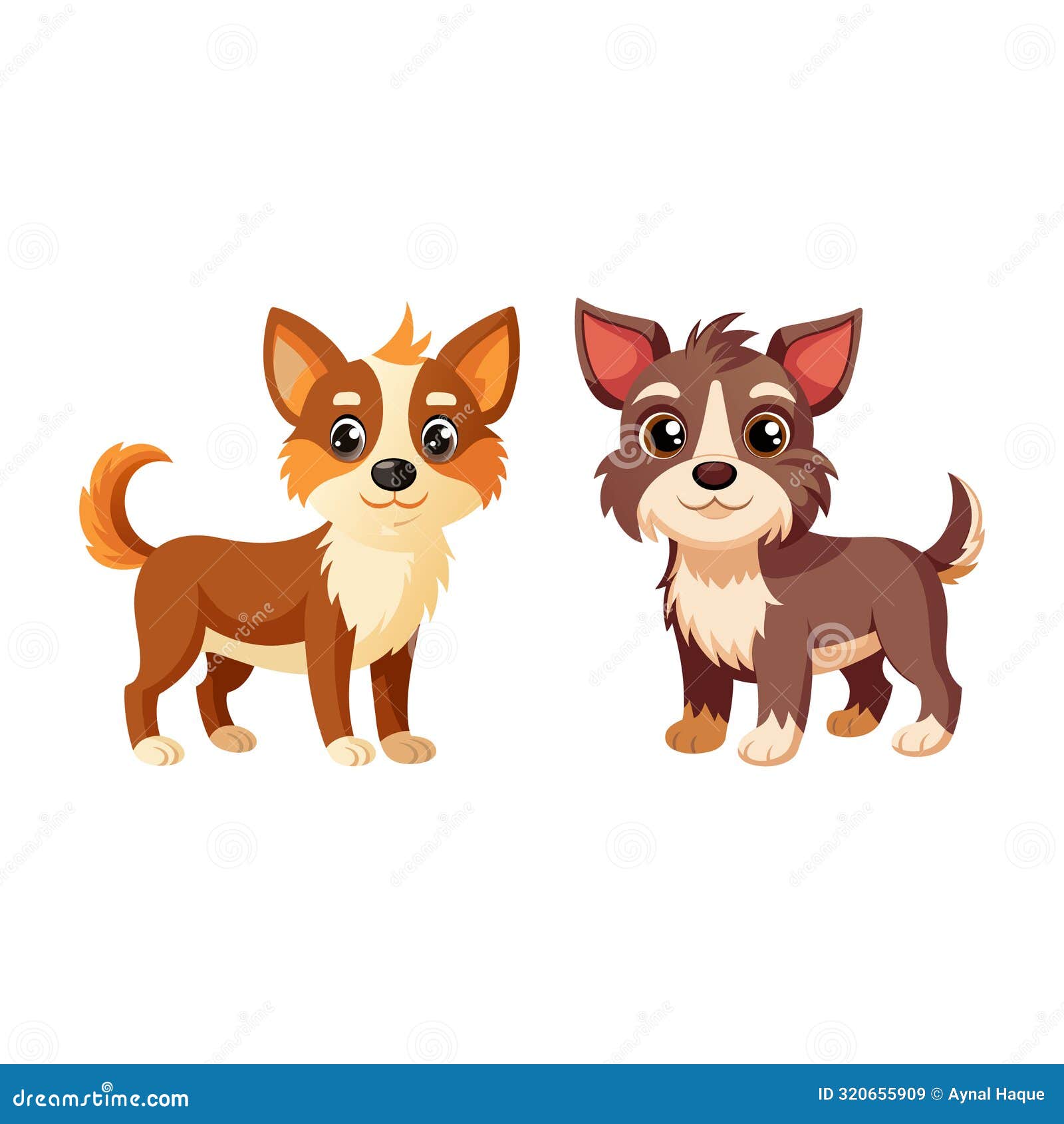 Two Cute Cartoon Dog Vector 2 Stock Vector - Illustration of vector ...