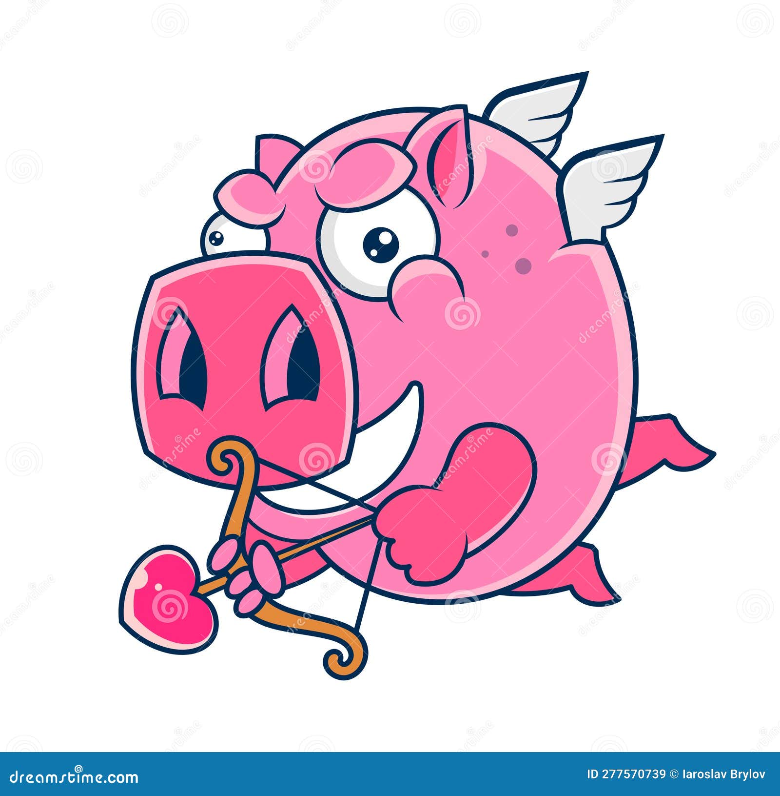 Two Cute Cartoon Flying Pigs. Isolated Vector Stock Vector ...