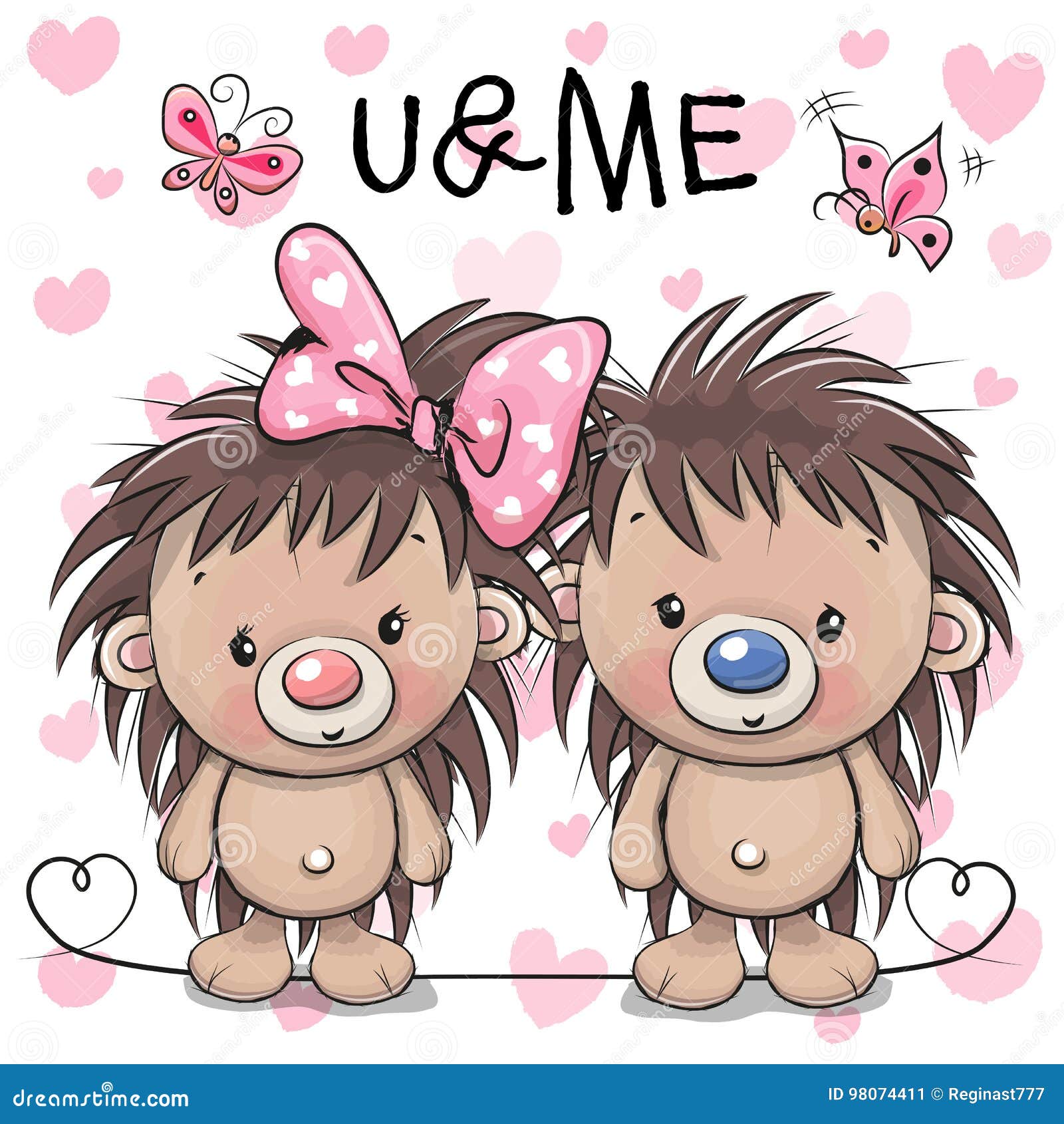 Two Cute Cartoon Hedgehogs | CartoonDealer.com #98074411