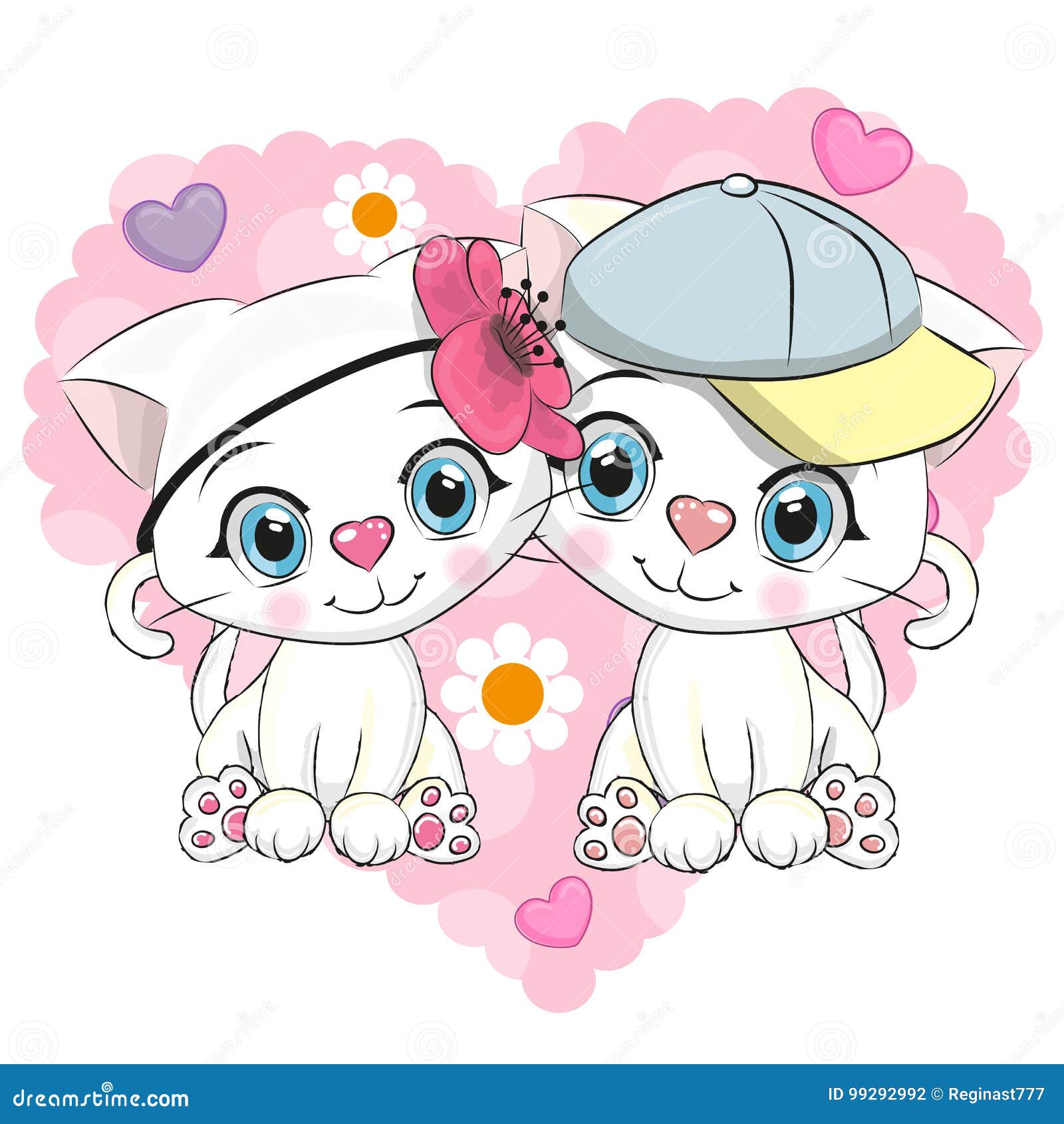 Two Cartoon Kittens Vector Illustration | CartoonDealer.com #72256524