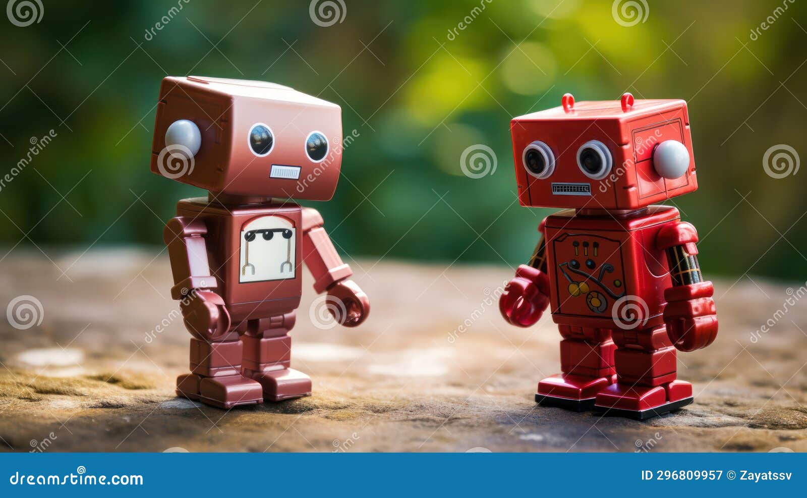 Two Cute Cartoon Robots in Love Stock Image - Image of metal ...