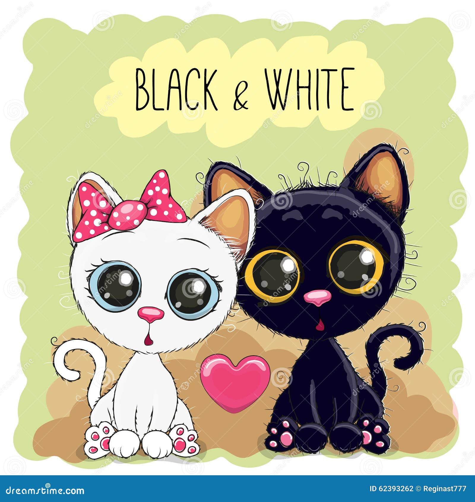 Two Cute Cats stock vector. Illustration of whisker, animals - 62393262
