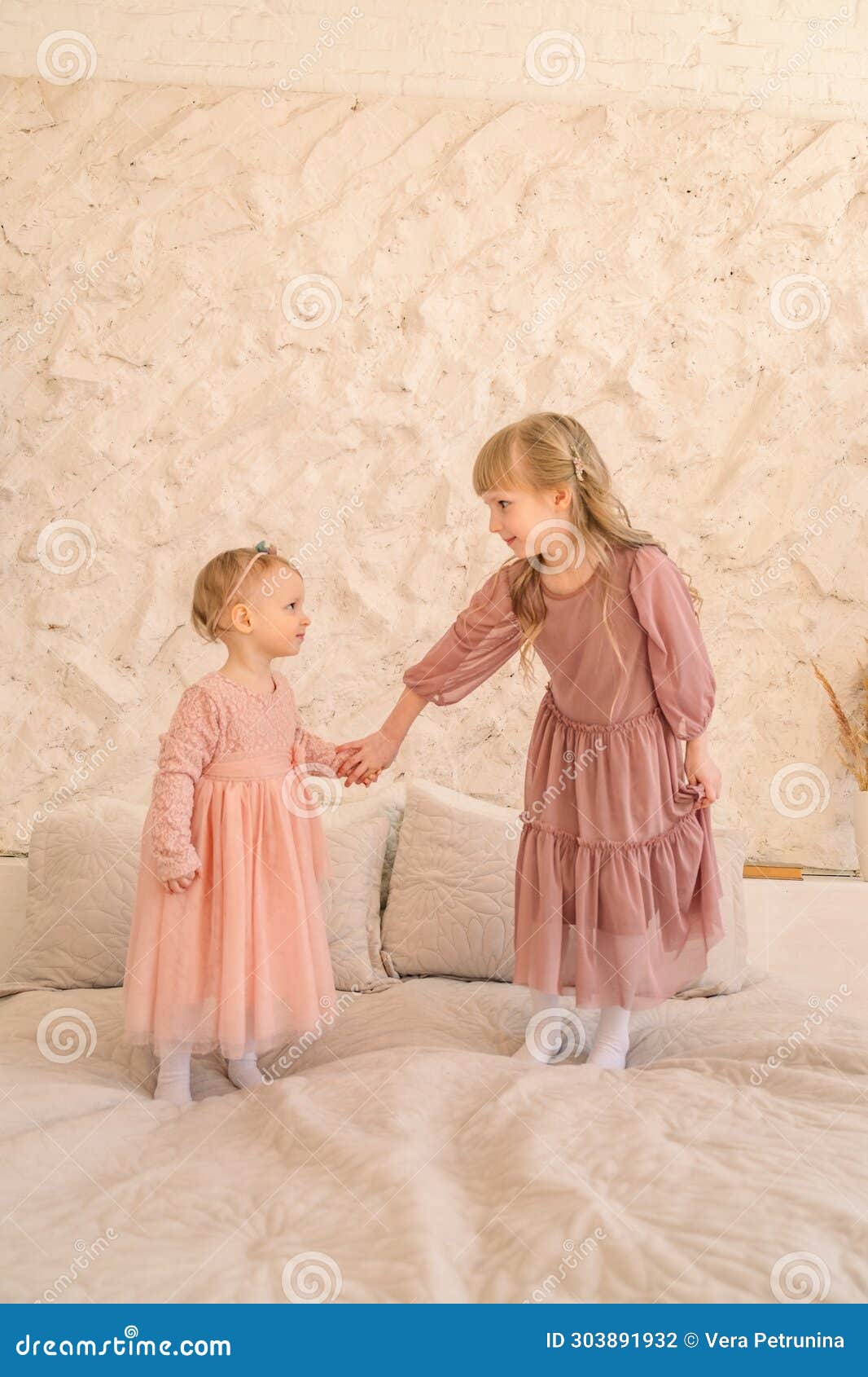 Two cute sisters portrait stock photo. Image of happy - 303891932