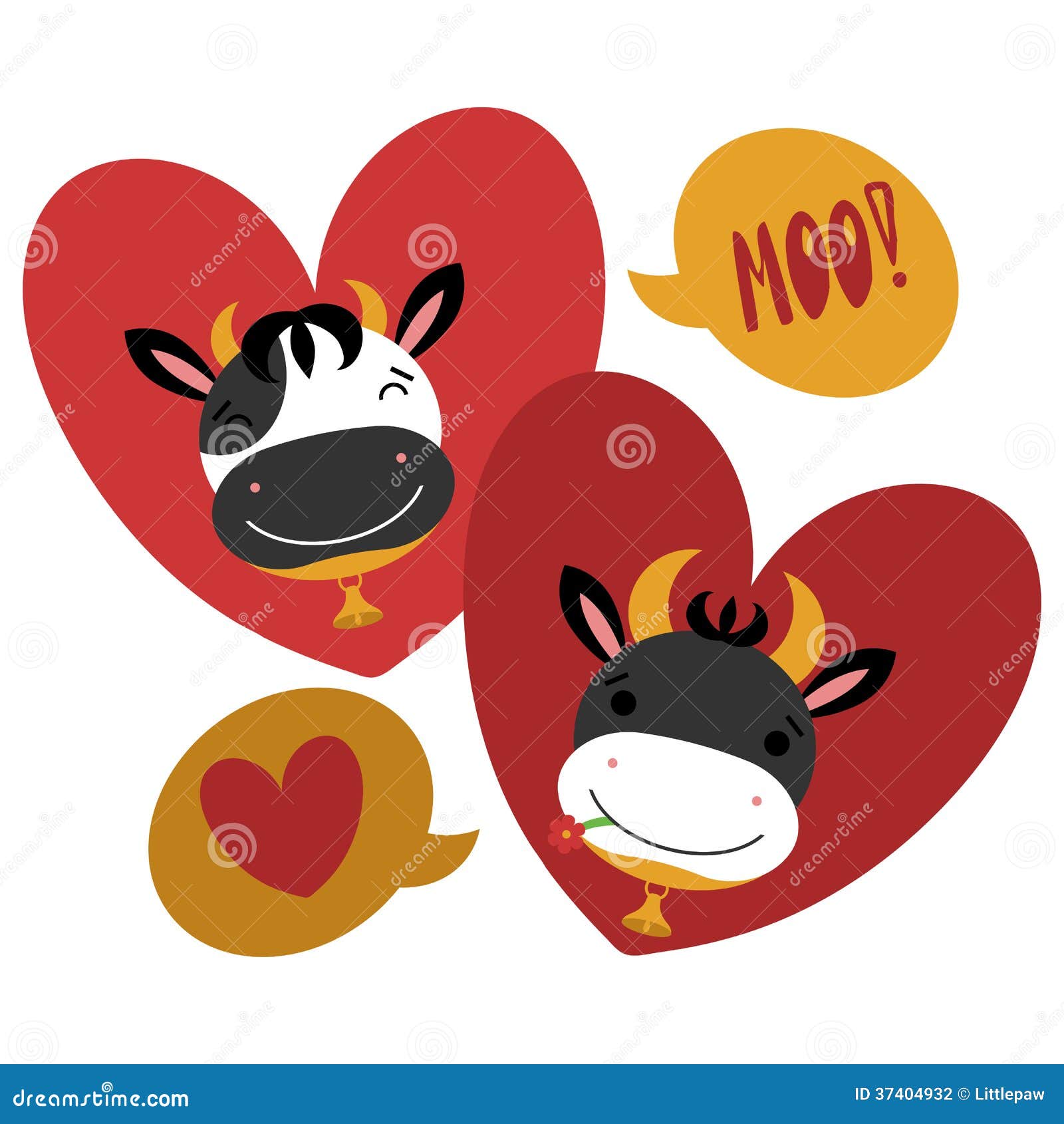 Two cute cows in love stock vector. Illustration of cartoon - 37404932