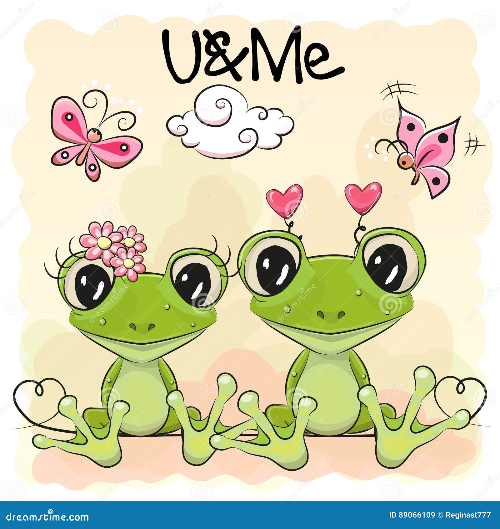 Cute Frog Cartoon. Cartoon Frog Sitting With Flower, Vector ...