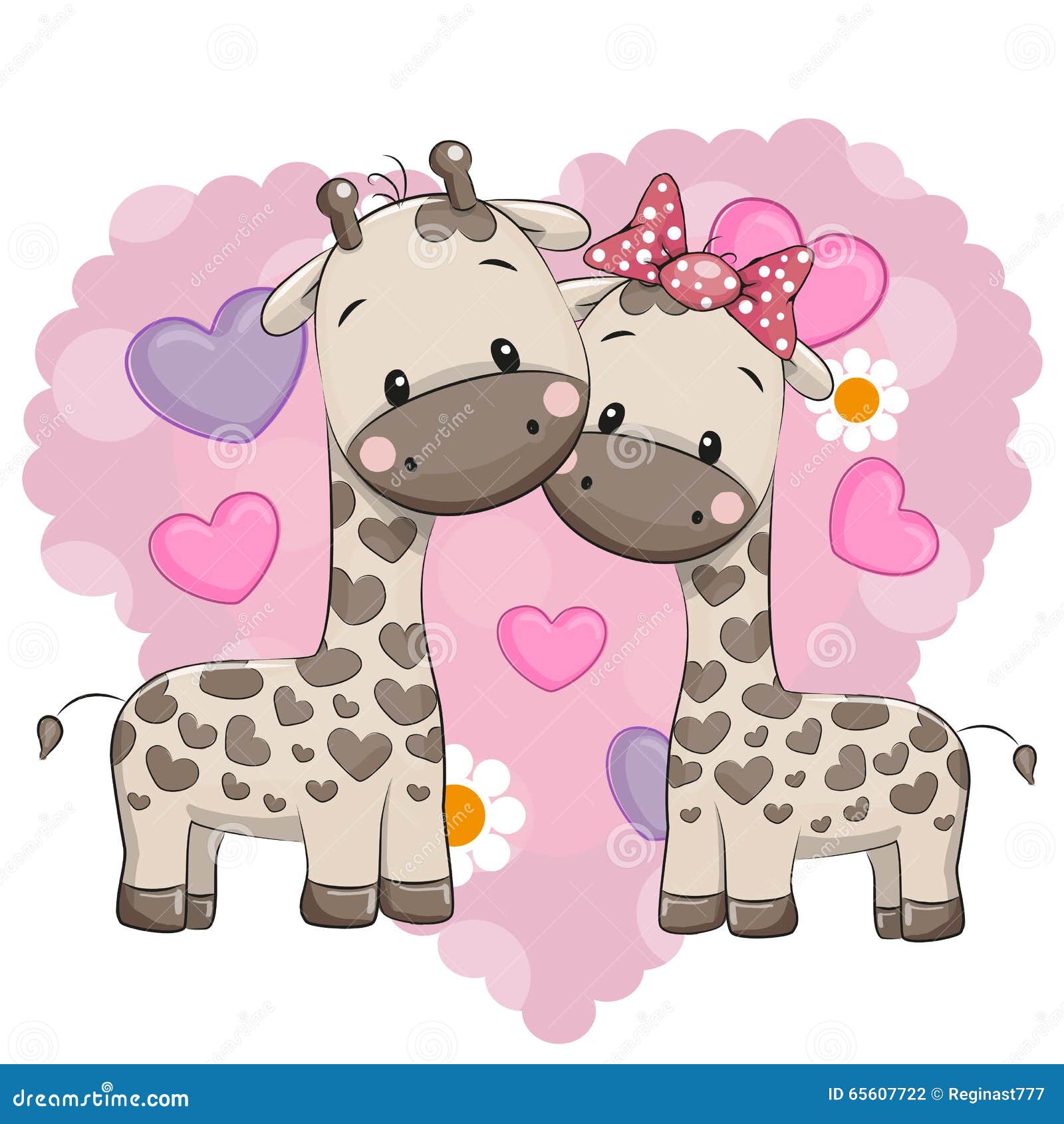 Two Cute Giraffes Cartoon Vector | CartoonDealer.com #73862963