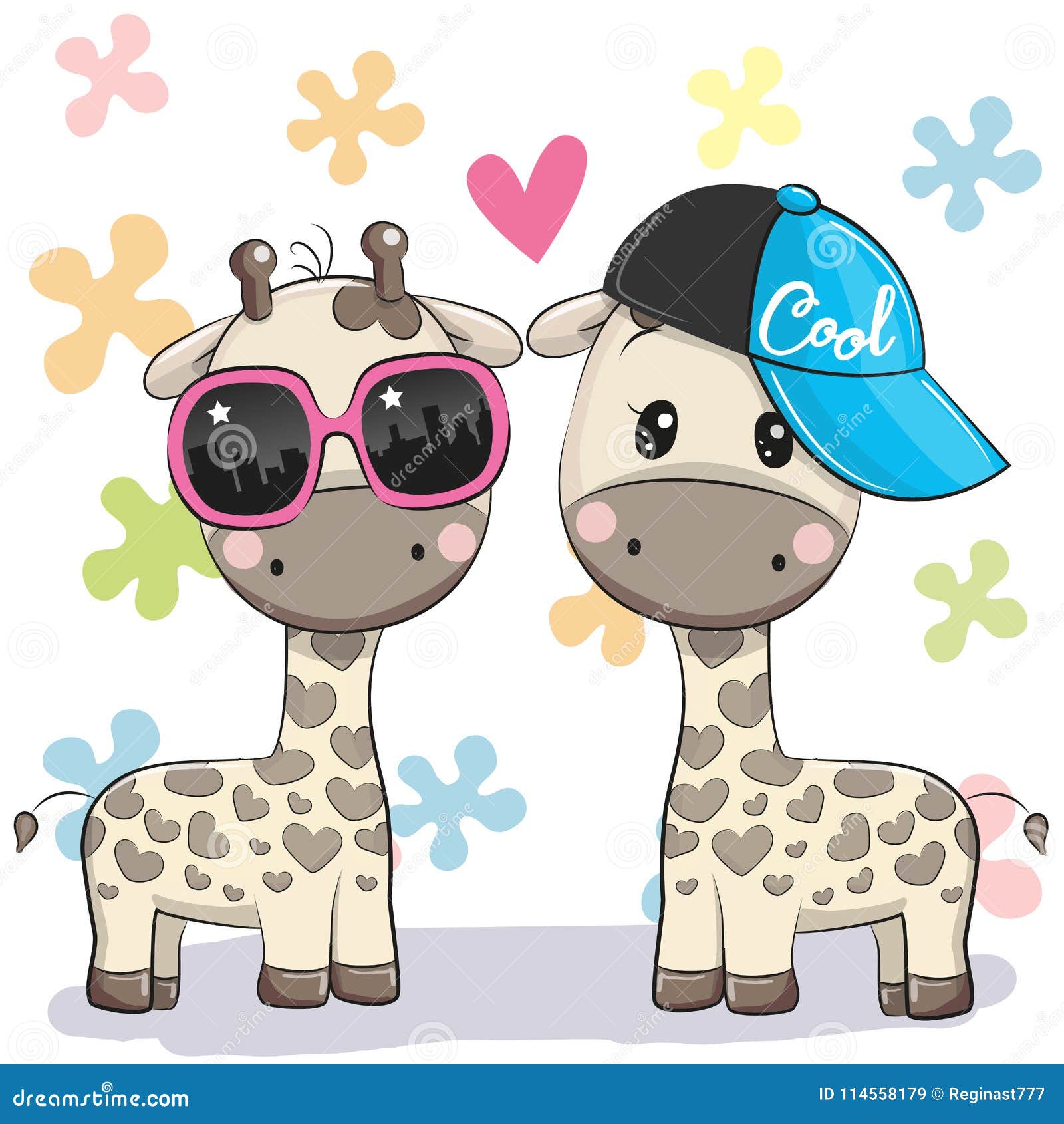 Two Giraffes Royalty-Free Cartoon | CartoonDealer.com #5730167