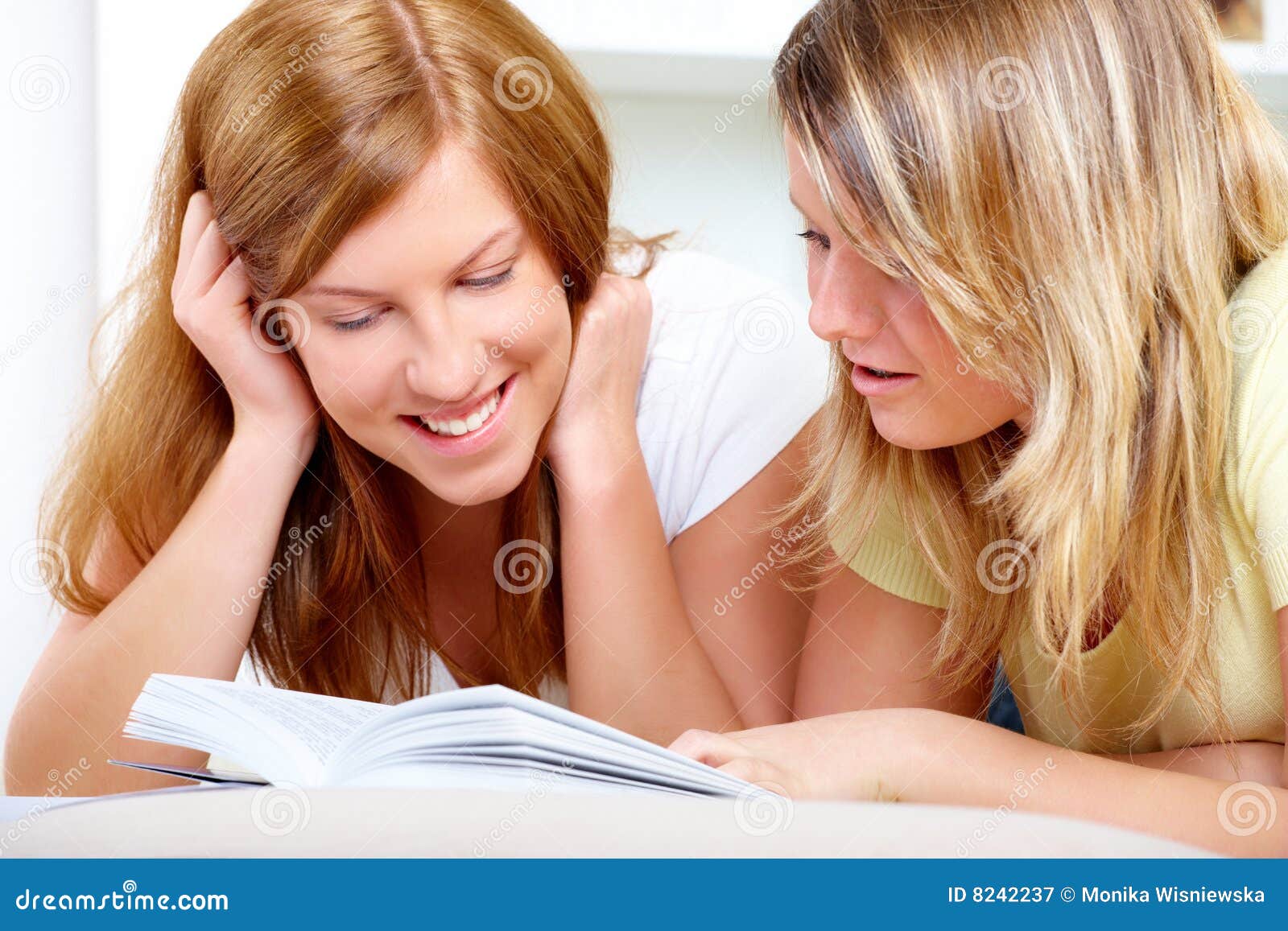 Two Cute Girls Learning with Books Stock Image - Image of scholar ...
