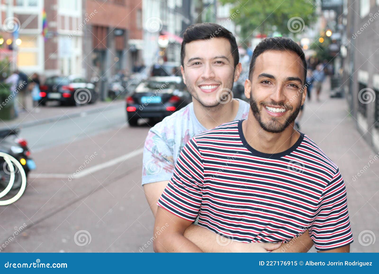 Two Cute Guys Showing Affection Outdoors Stock Image Image Of Outdoors Person 227176915