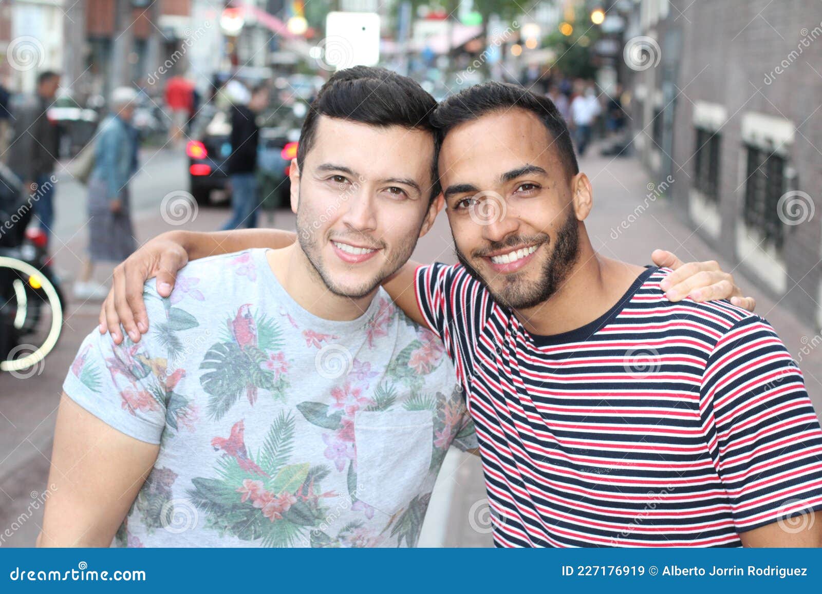 Two Cute Guys Showing Affection Outdoors Stock Image - Image of ...