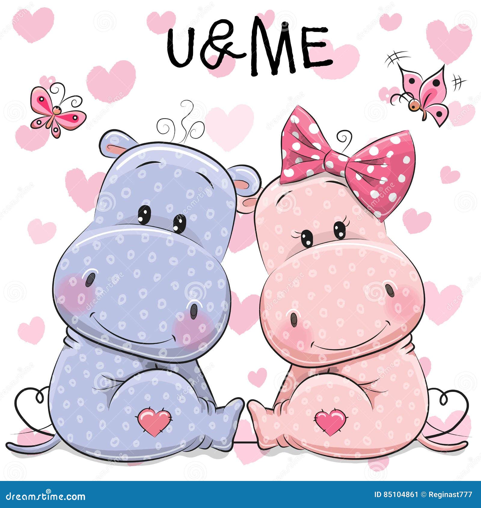 Two cute Hippos stock vector. Illustration of childhood - 85104861