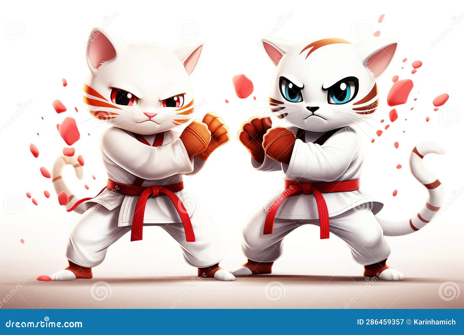 Cute Karate Kitten Character Design. Ai-Generated. Stock Image ...