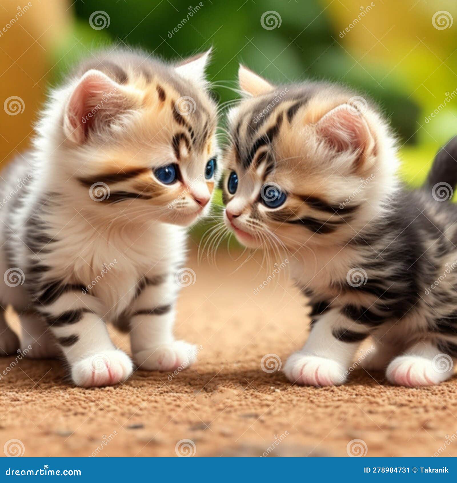 Two cute kittens stock illustration. Illustration of fantastic - 278984731