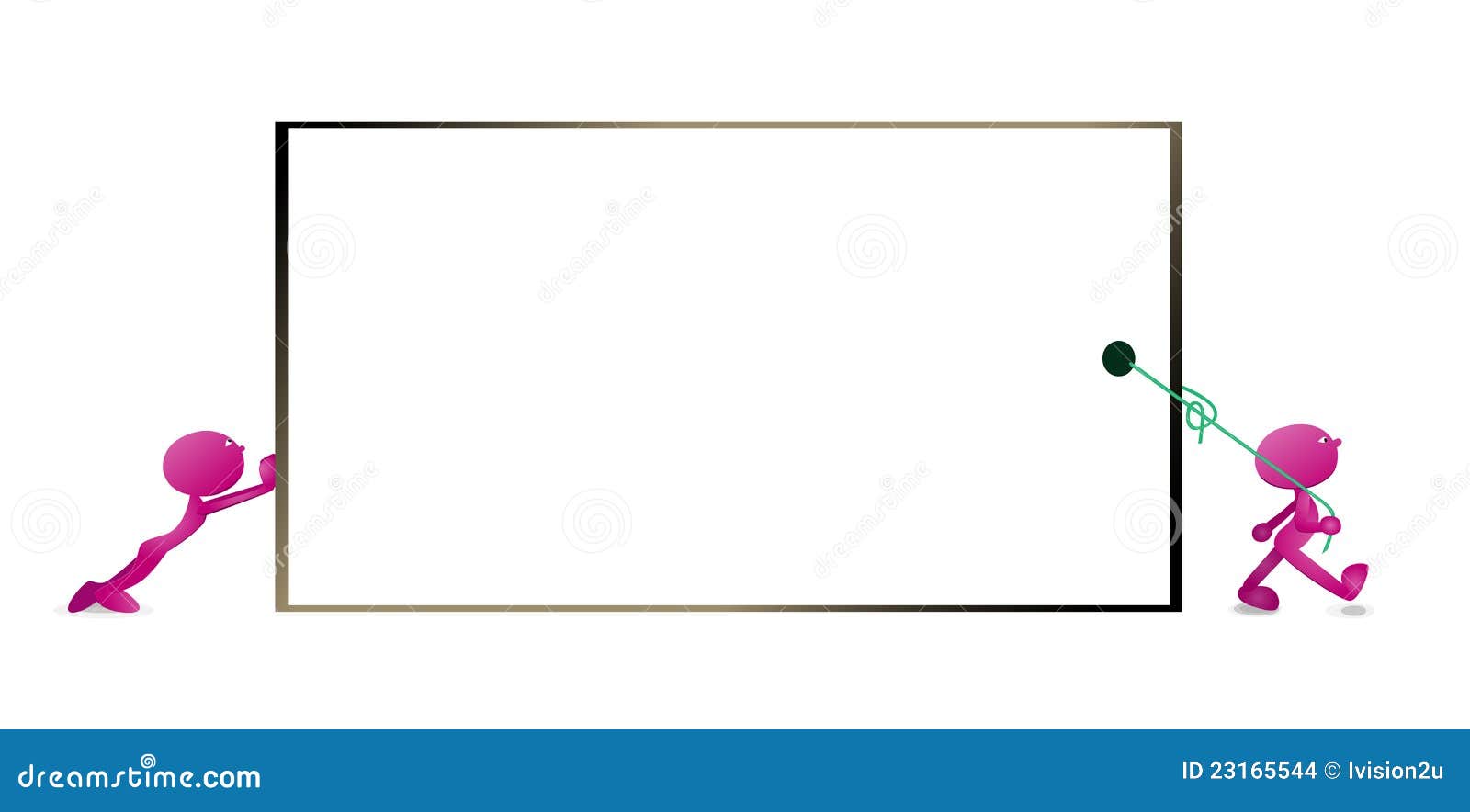 Two Cute People with Empty Board Stock Vector - Illustration of blank ...