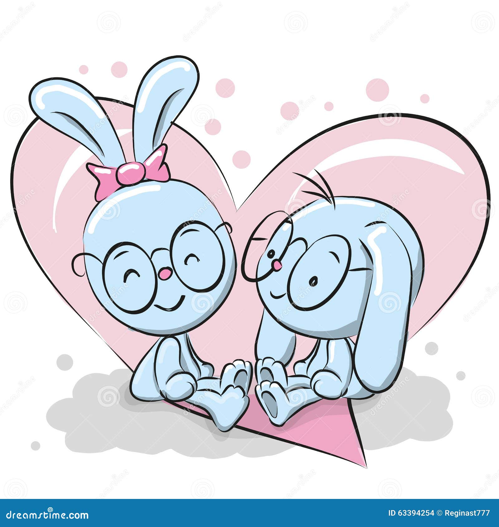 Two Cute Rabbits stock vector. Illustration of girl, illustrations ...