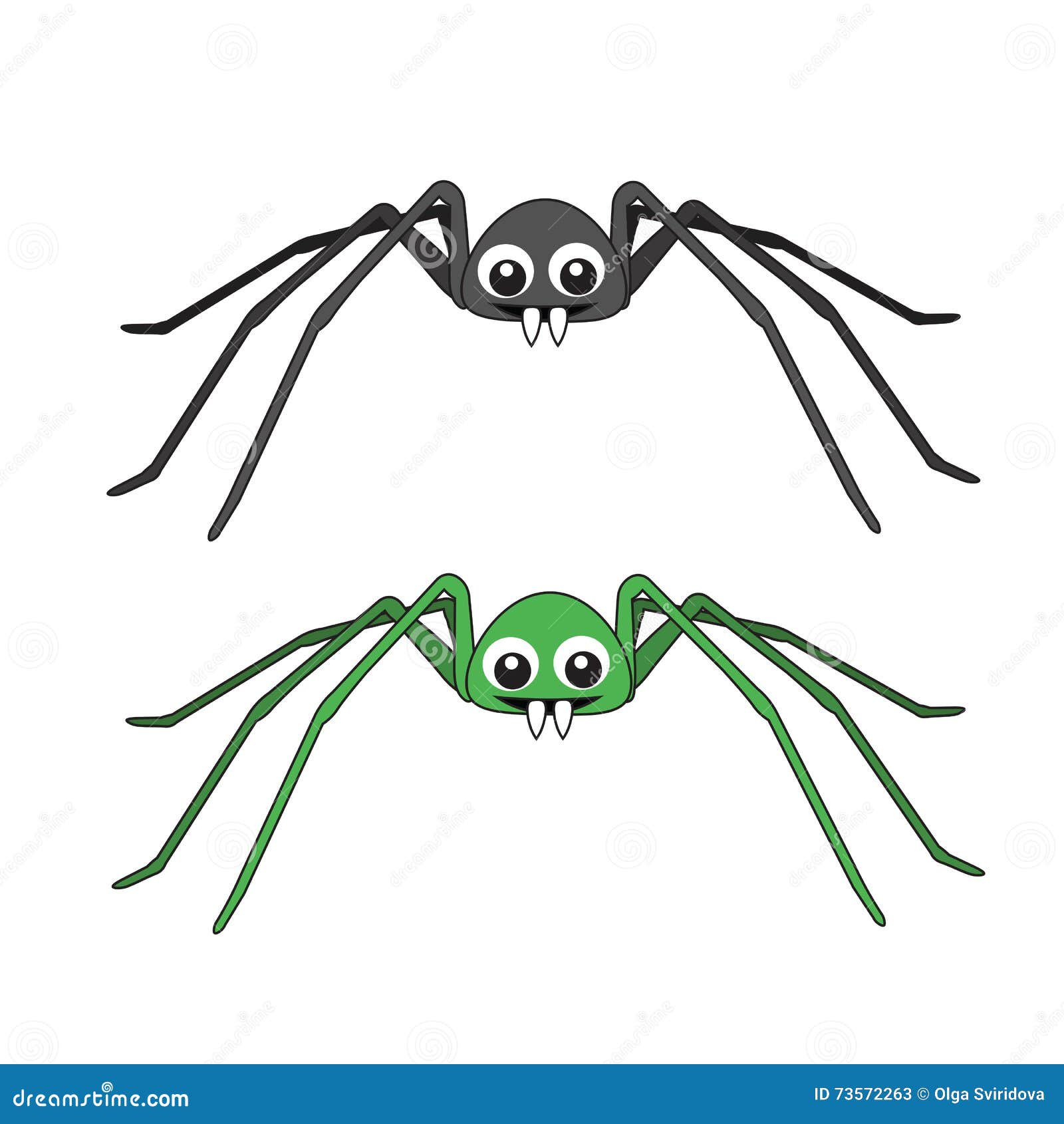 Two cute spider. stock vector. Illustration of halloween - 73572263