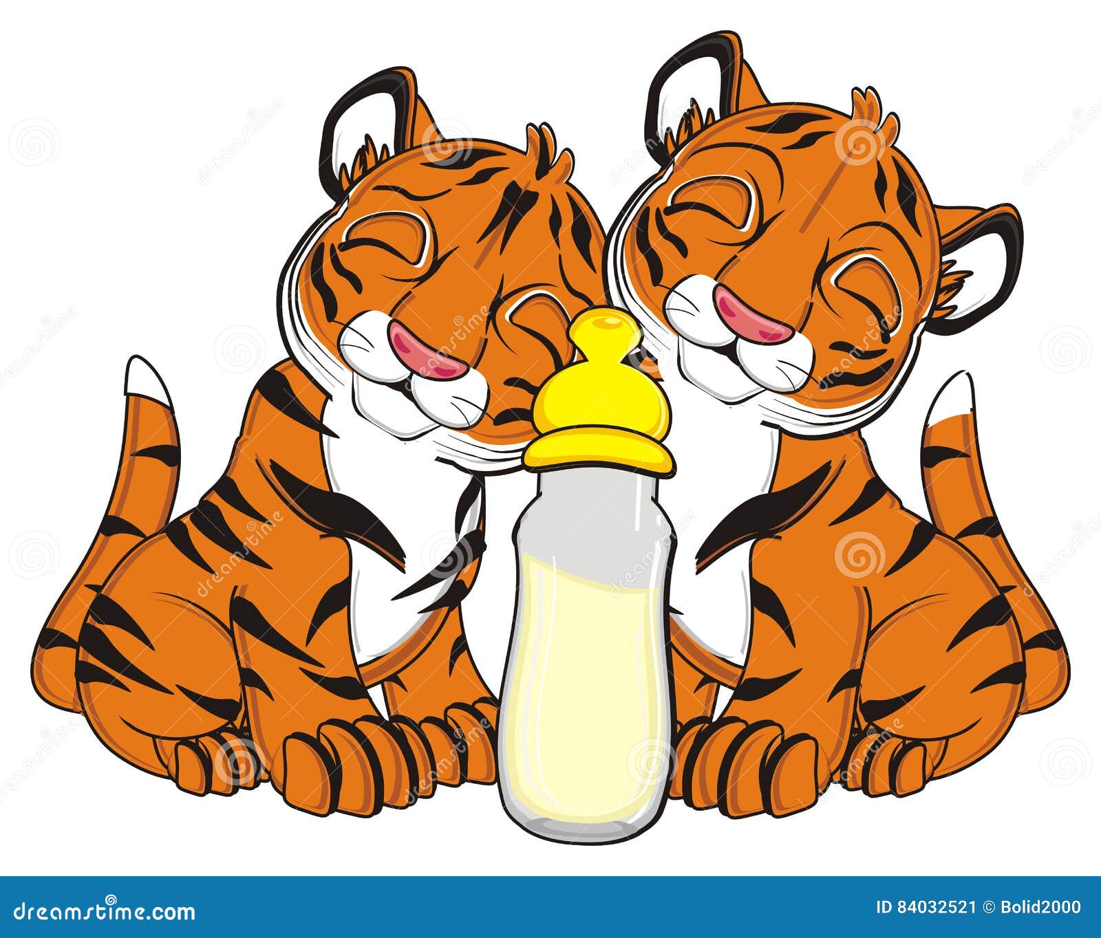 Two cute tigers stock illustration. Illustration of bottle - 84032521
