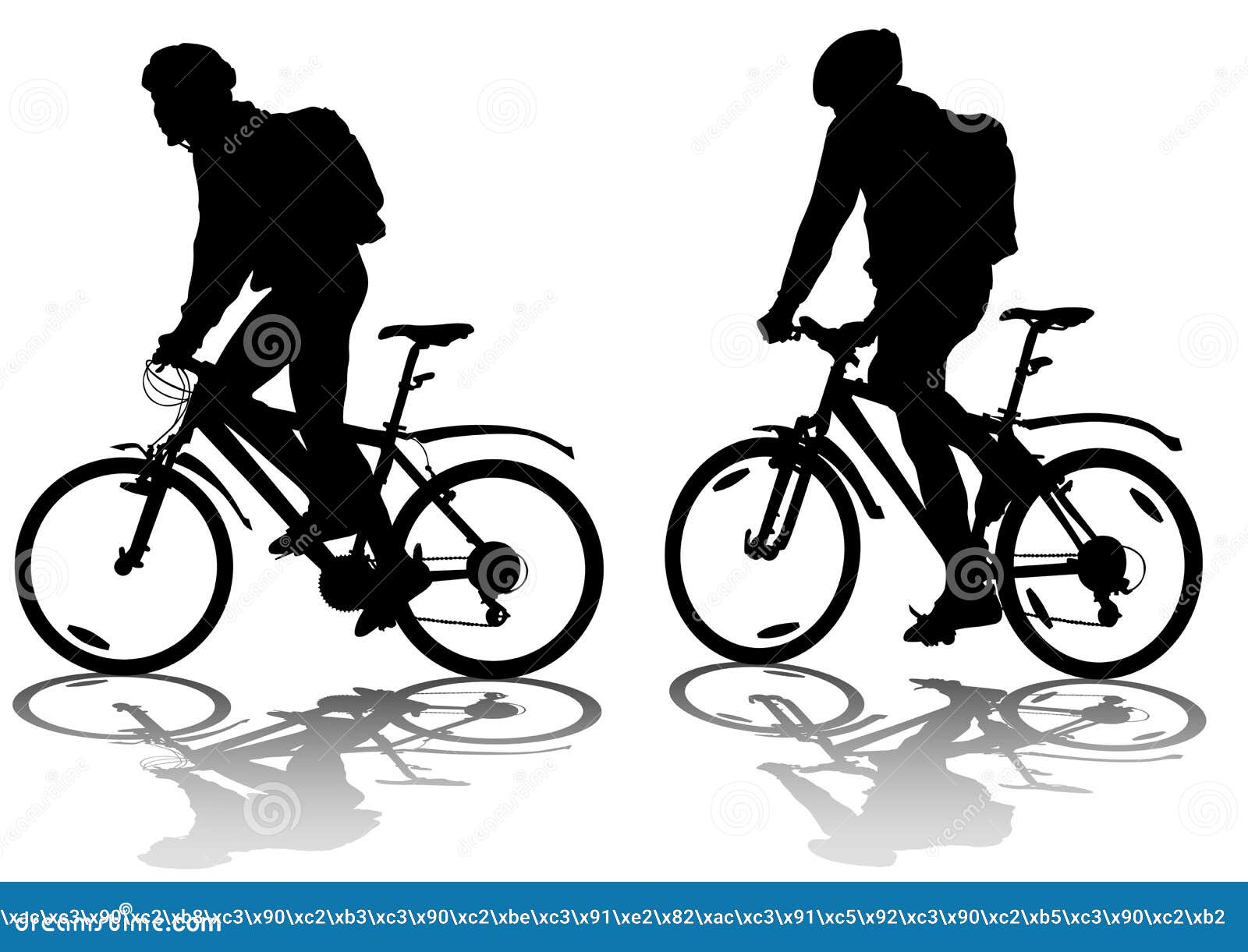Two cyclists stock vector. Illustration of bike, pursuit - 14721289
