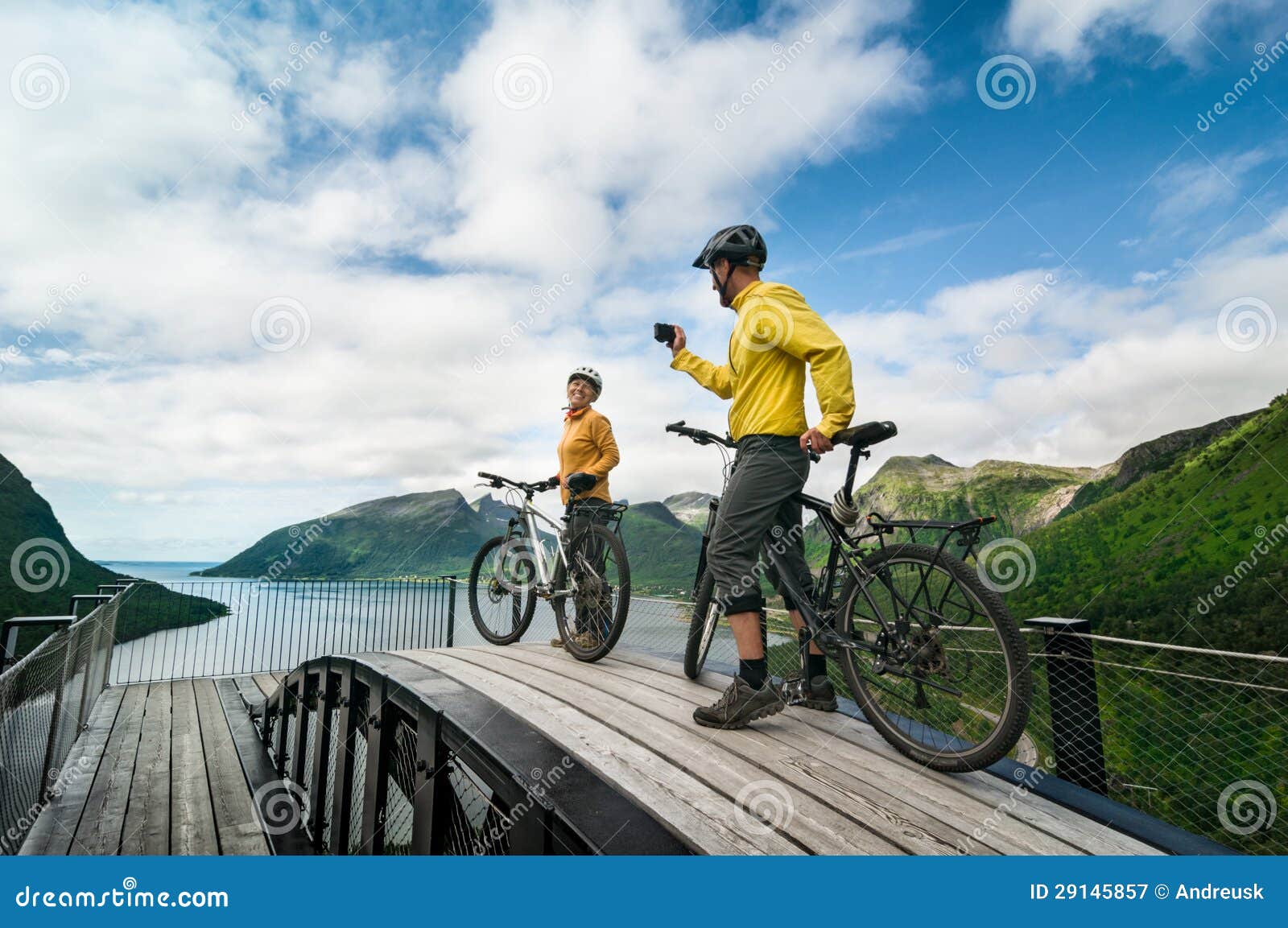 Two cyclists relax biking stock image. Image of adventure - 29145857