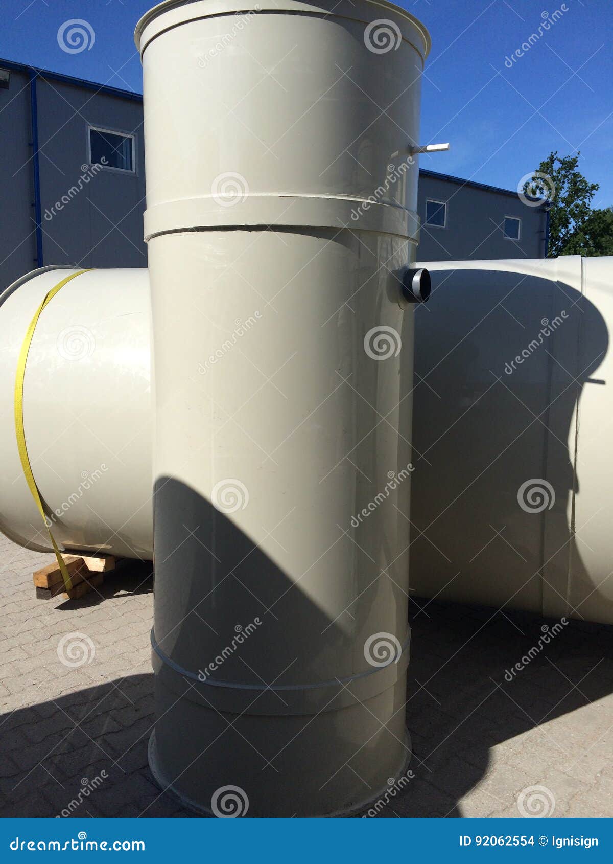 Two Cylindrical Custom Welded Plastic Tanks Stock Photo - Image of ...