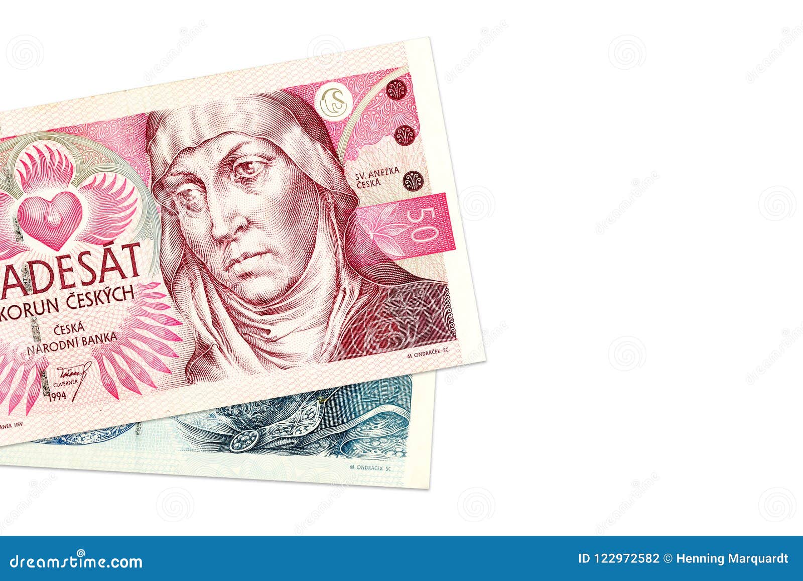 Two Czech Koruna Bank Notes Stock Photo - Image of currency, money ...