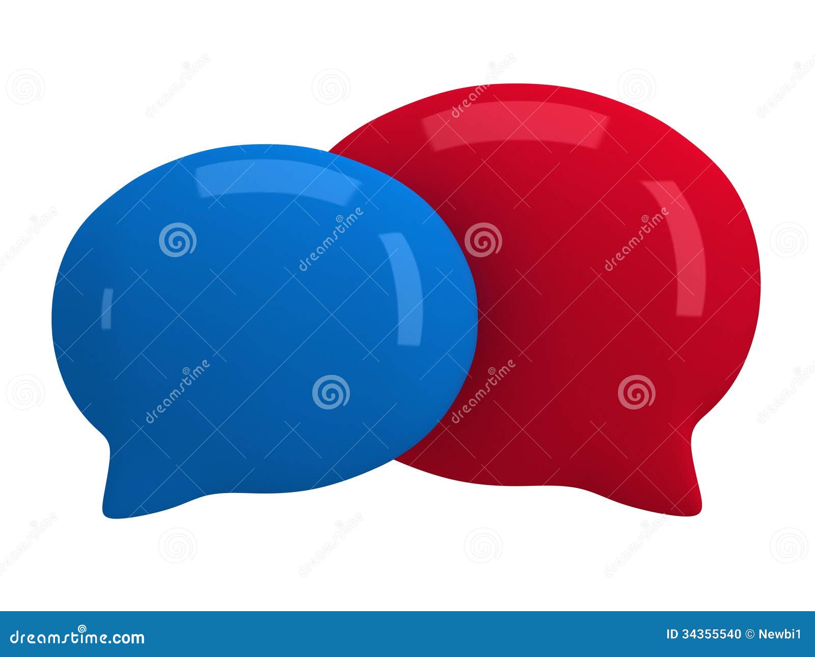 Two 3d Blank Speech Bubbles Stock Illustration - Illustration of ...