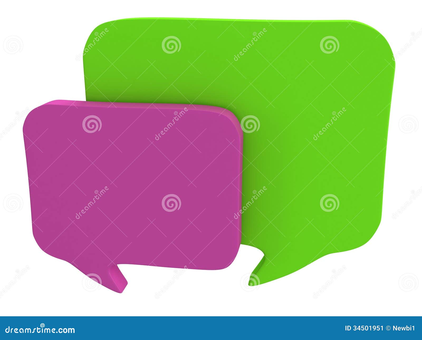 Two 3d Blank Speech Bubbles Stock Illustration - Illustration of ...