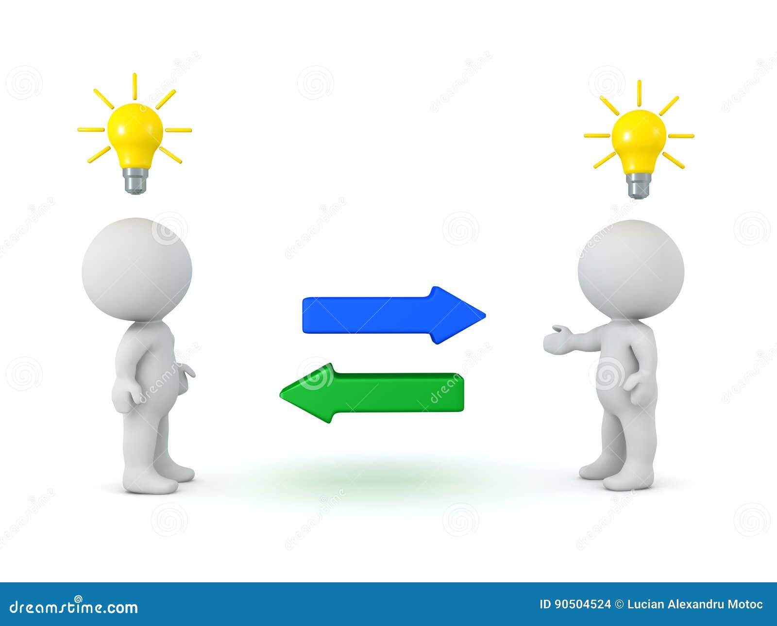 Two 3D Characters Exchanging Ideas Stock Illustration - Illustration of ...