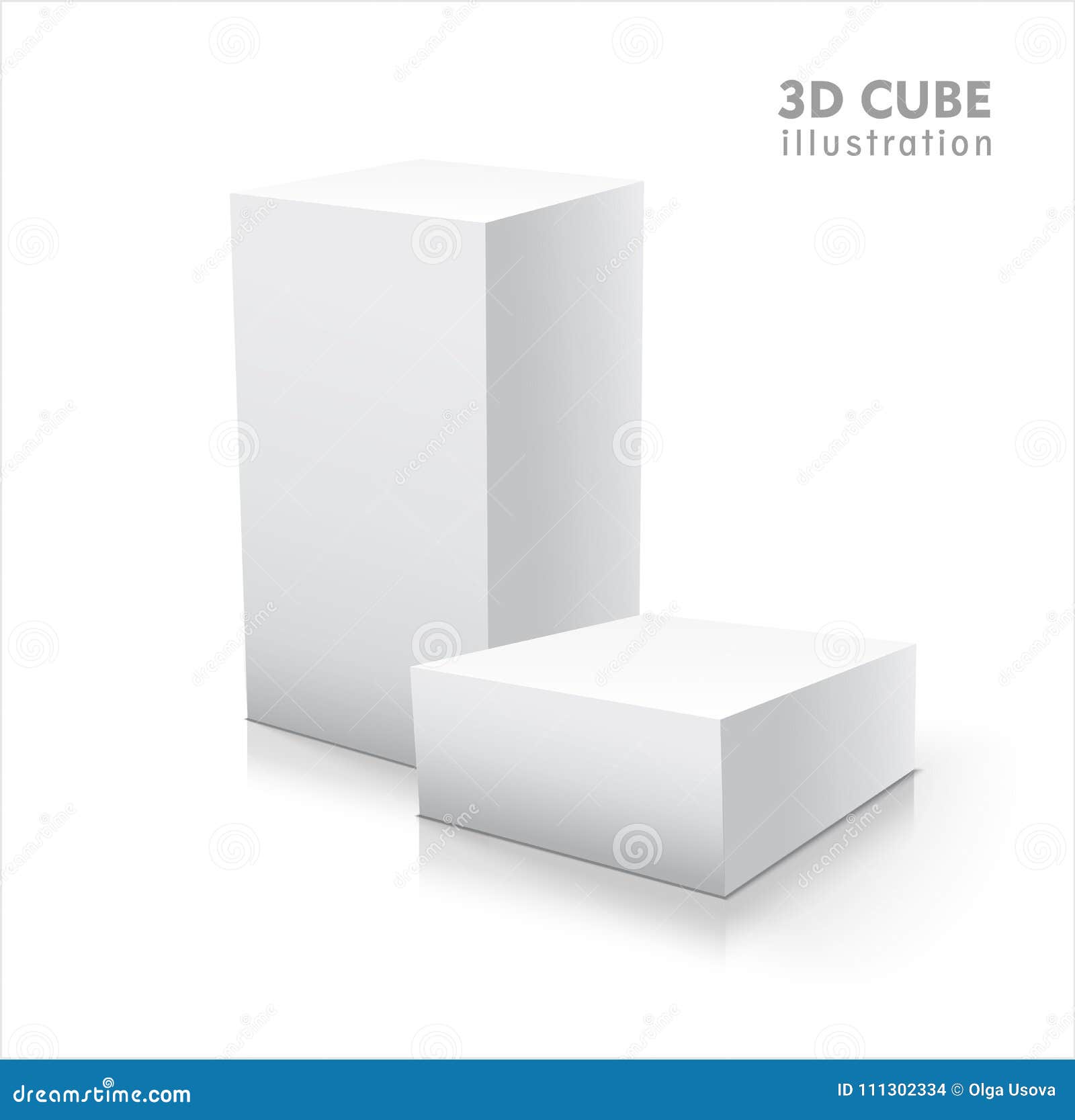 Two 3D Cubes Isolated On White Background Stock Vector - Illustration ...