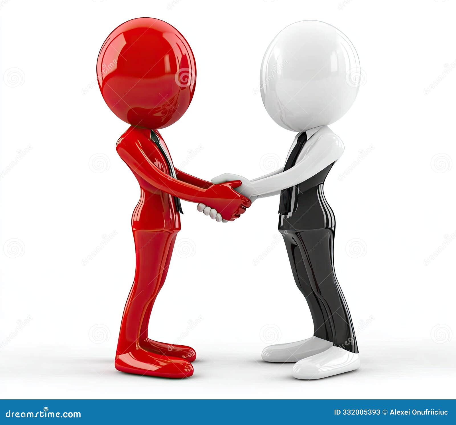 Two 3D Men are Shaking Hands, while One of Them is Holding a Briefcase ...