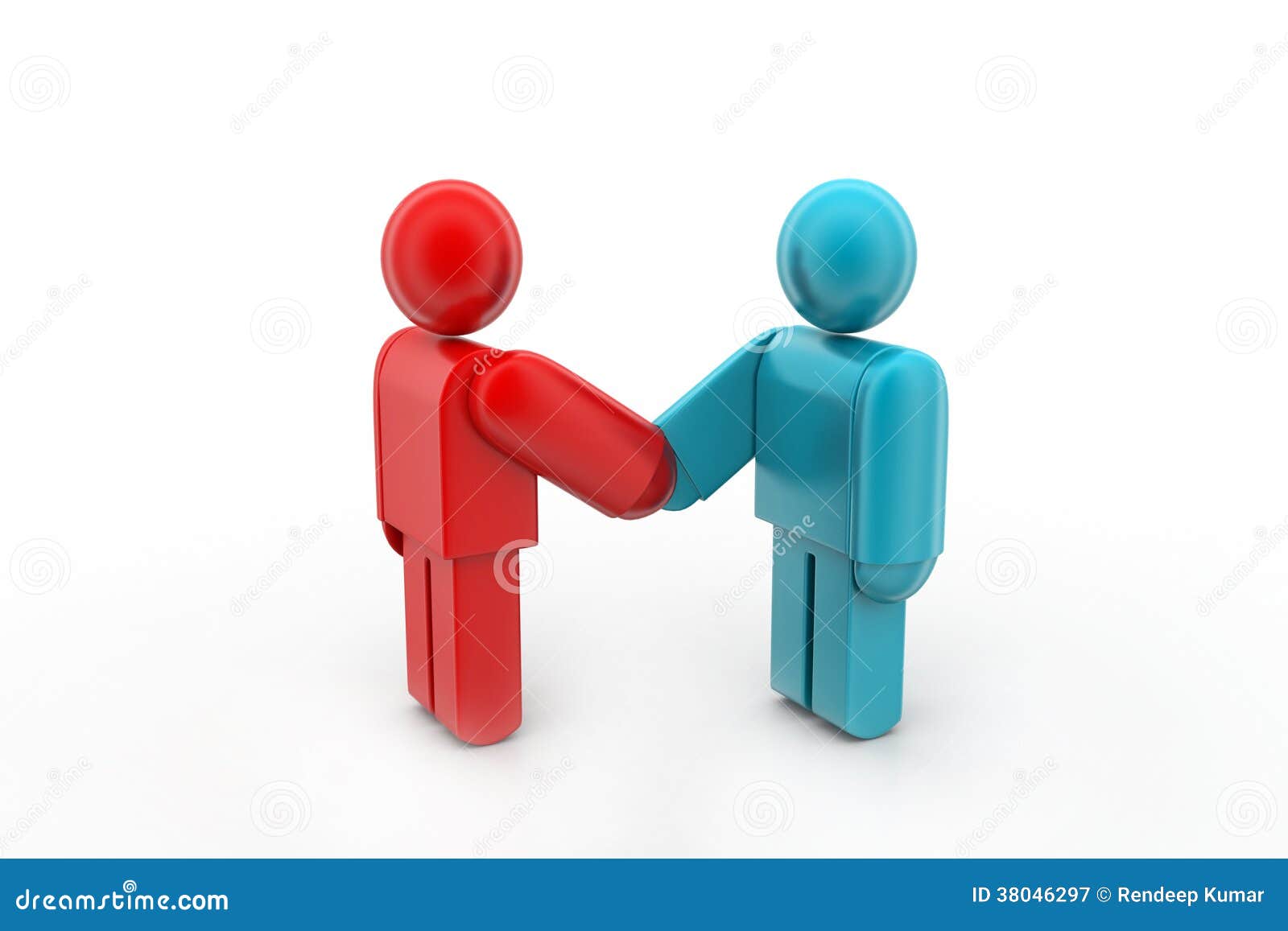 Two 3d People are Shaking Hands Stock Illustration - Illustration of ...