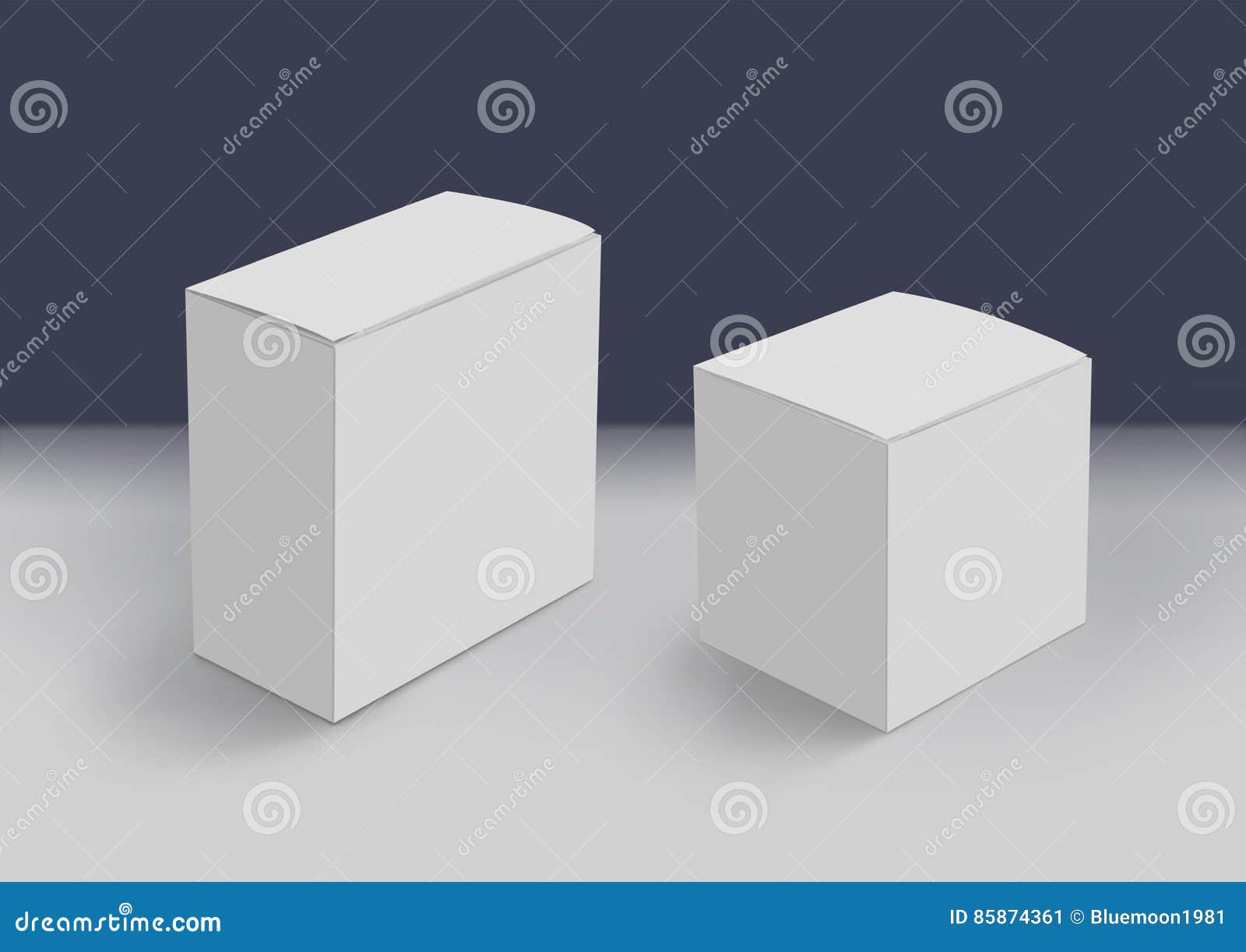Two 3D White Boxes On Ground Concept Series 131 Stock Illustration ...
