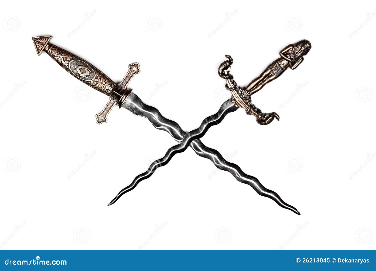 Two daggers crossed stock image. Image of gothic, steel - 26213045