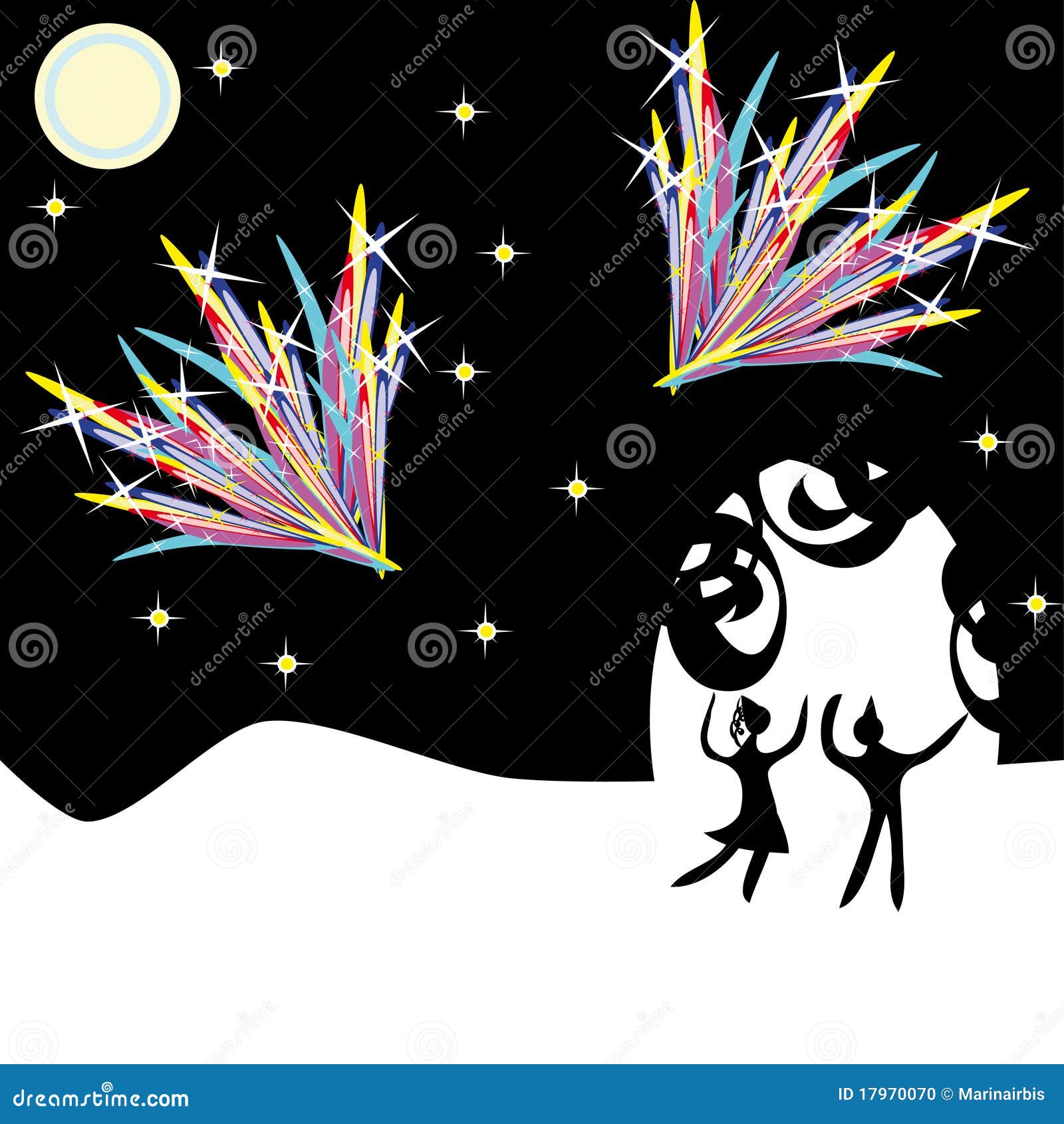 Two dance under the moon stock photo. Image of midnight - 17970070