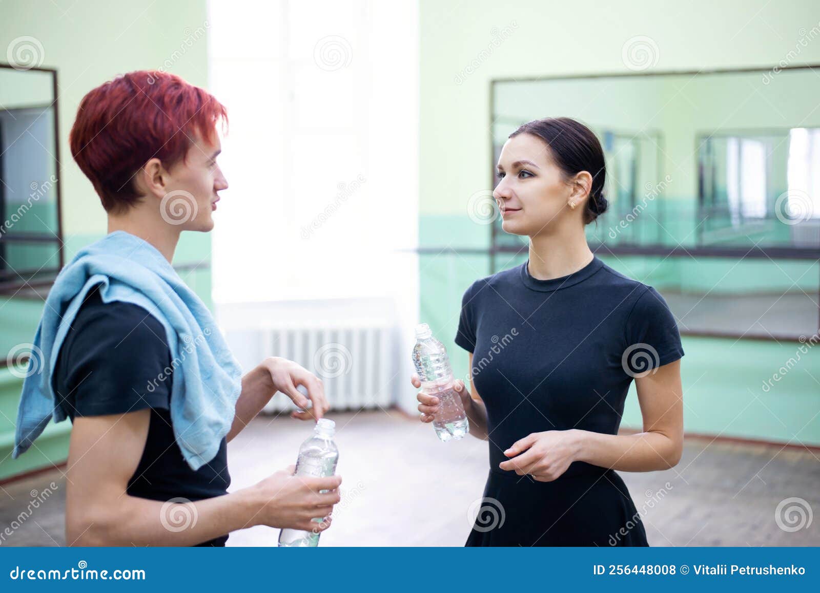 Two Dancers Resting after Hard Training Stock Photo - Image of ...
