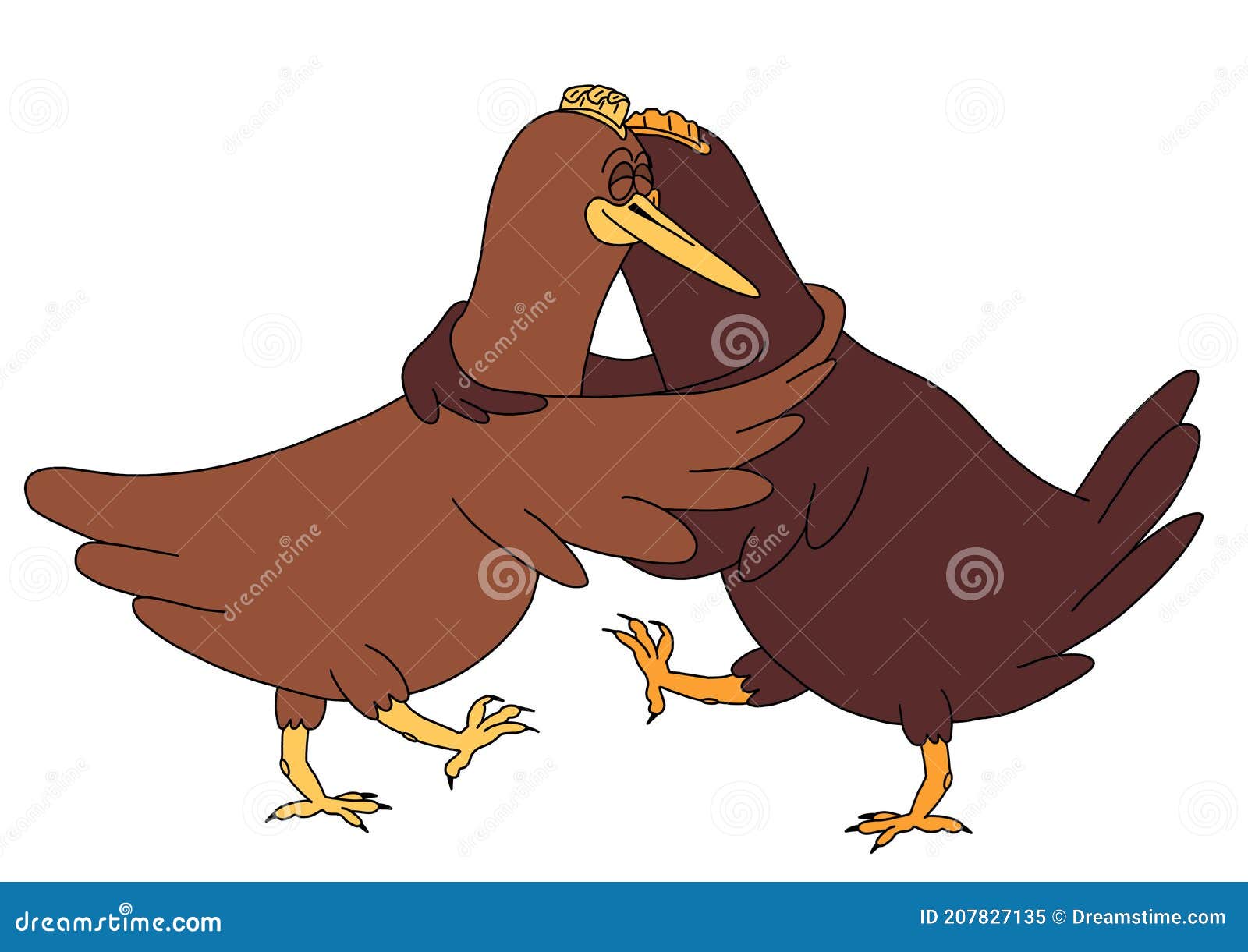 Two Dancing Chicken stock illustration. Illustration of birds - 207827135