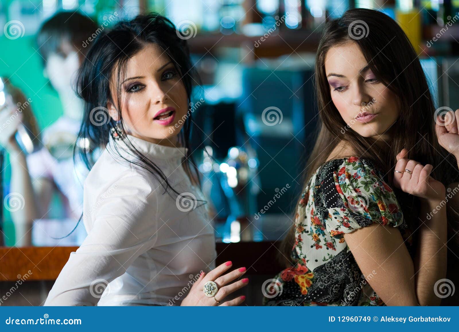Two dancing girlfriend stock image. Image of fashion - 12960749