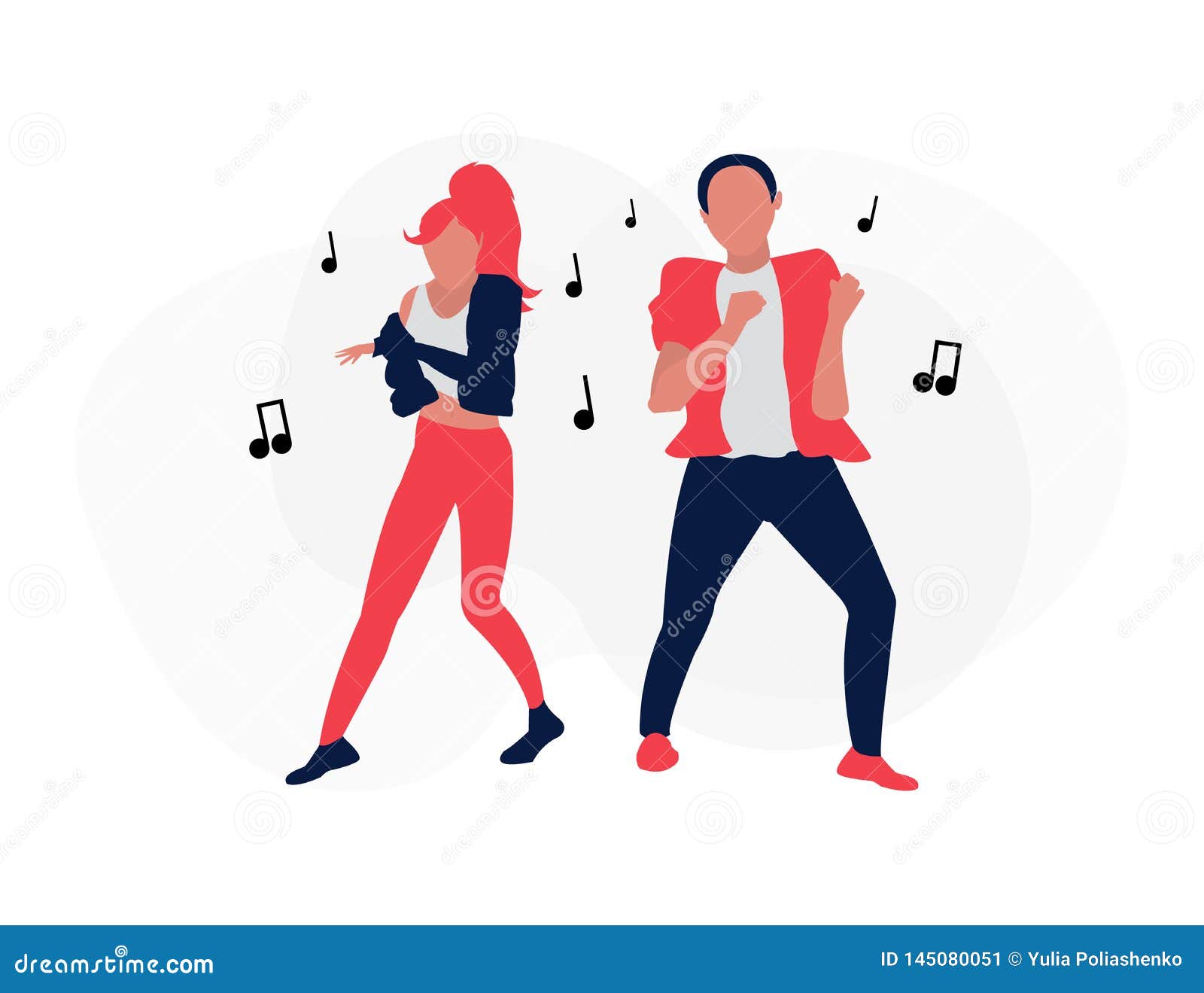 Two dancing people. stock vector. Illustration of funny - 145080051