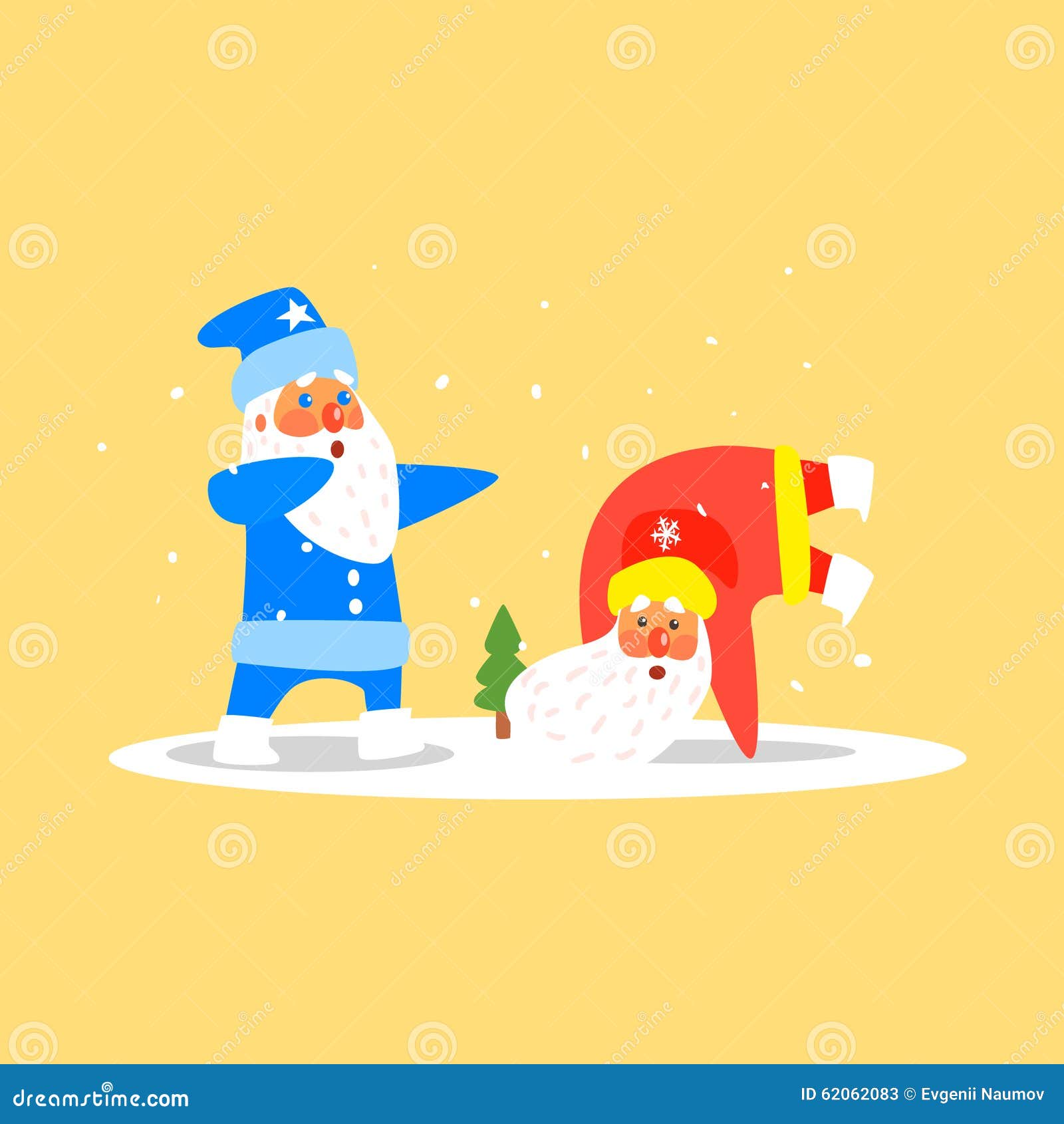 Two Dancing Santas. Christmas Vector Illustration Stock Vector ...