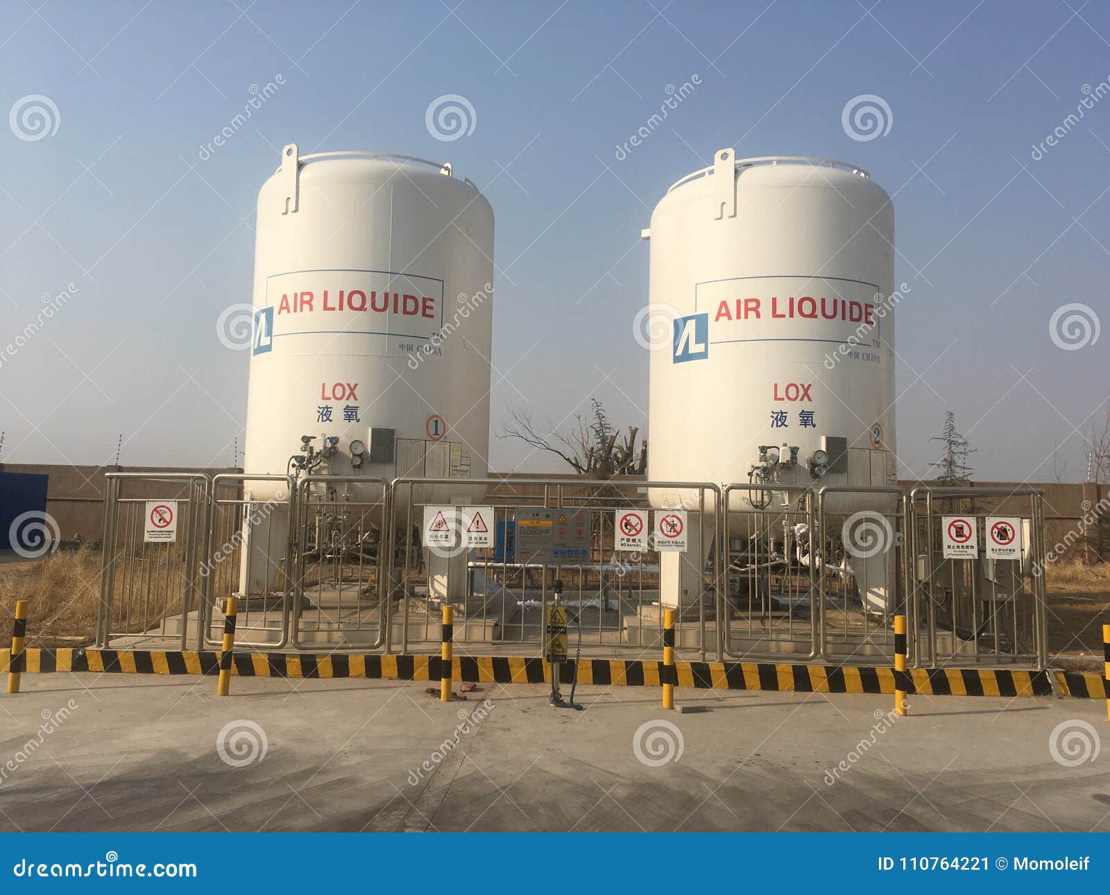 Two Dangerous Oxygen Container are Surrended by Closed Rail Editorial ...