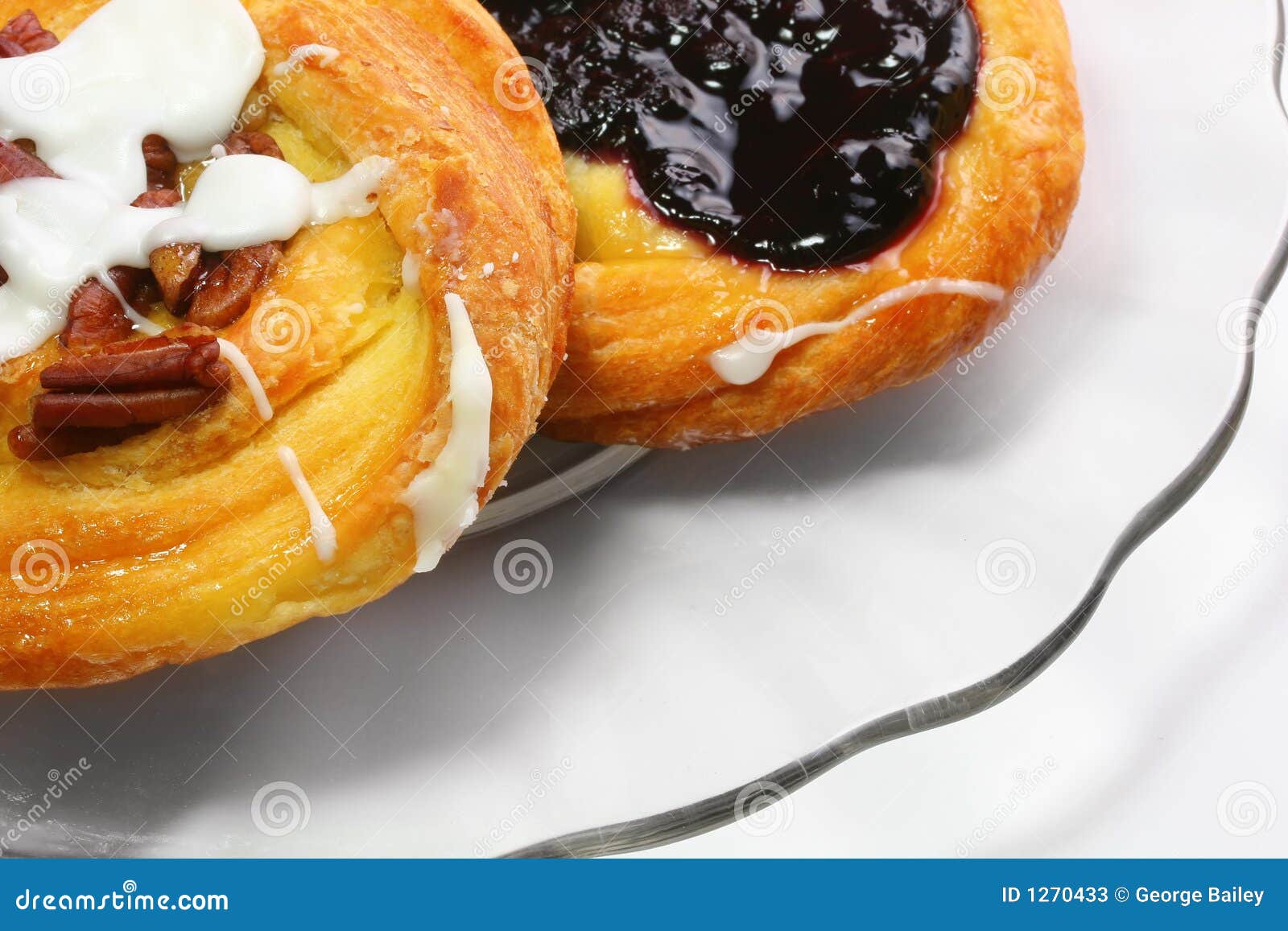 Two danishes stock image. Image of macro, dough, glass - 1270433