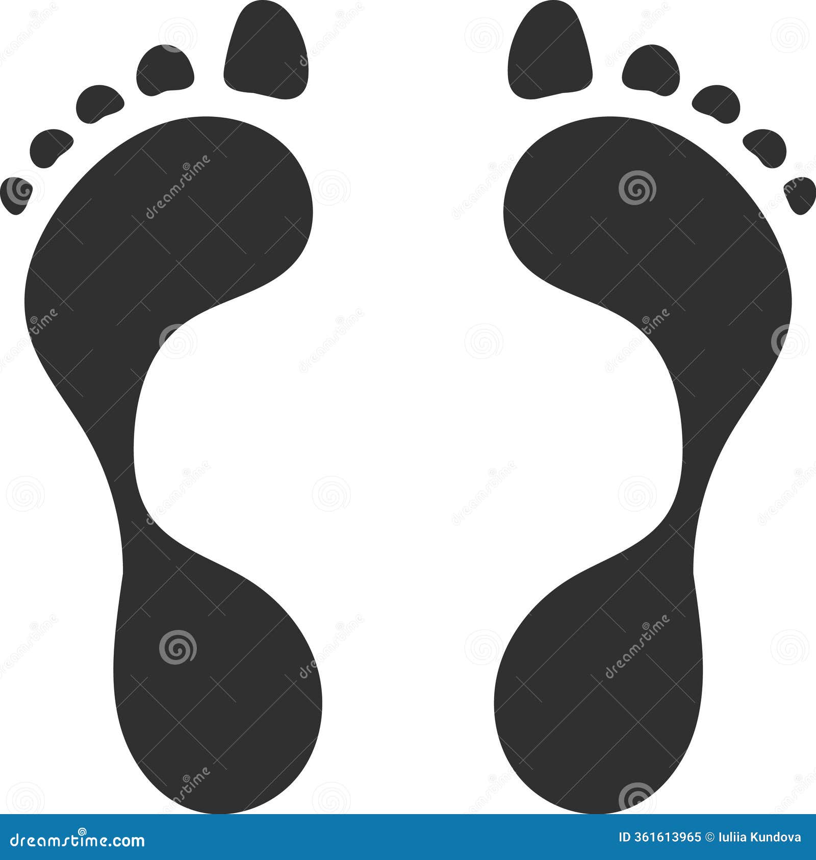 Two Dark Gray Footprints Point in Opposite Directions, Symbolizing ...