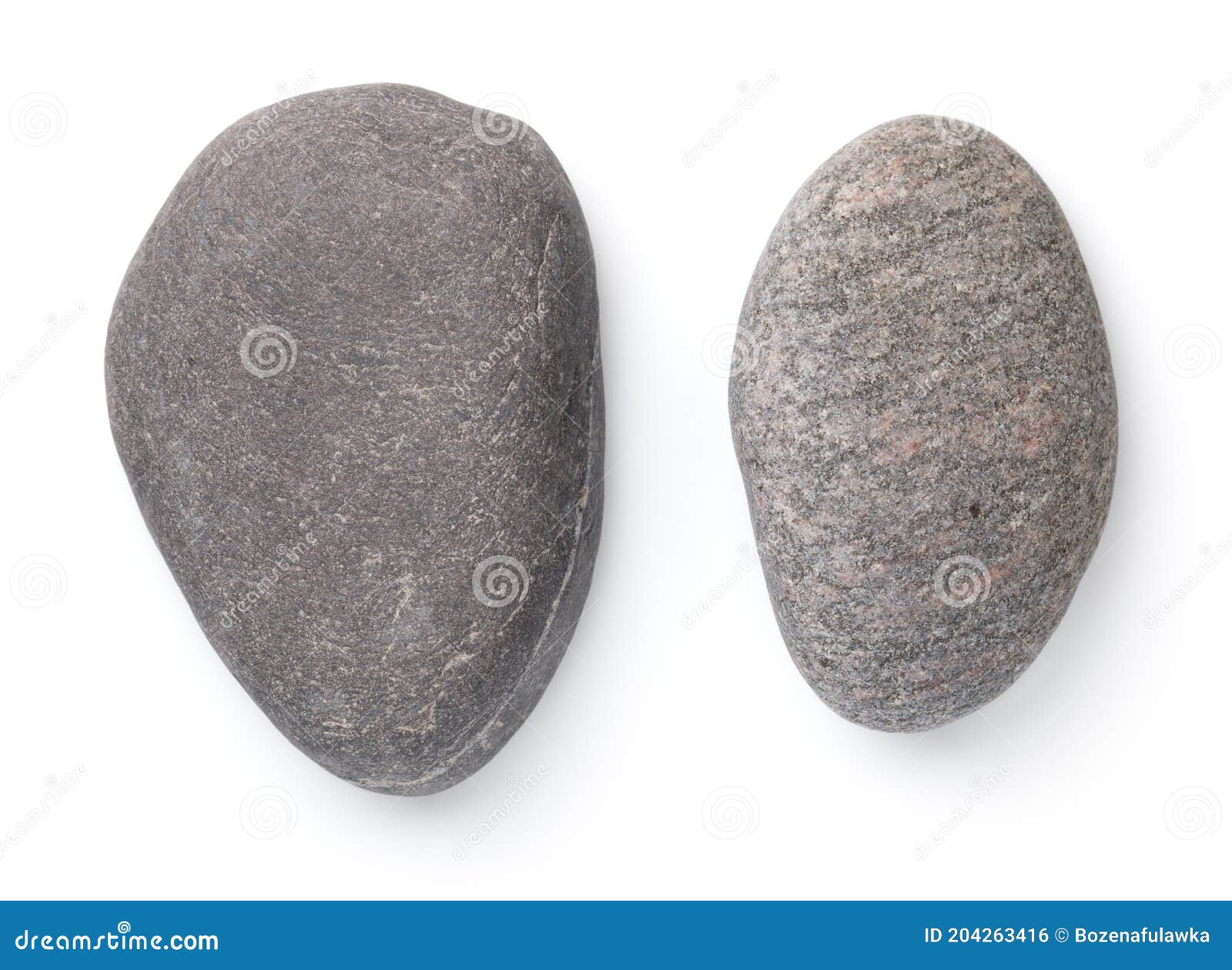 Two Dark Grey Stones Isolated Over White Stock Photo - Image of geology ...